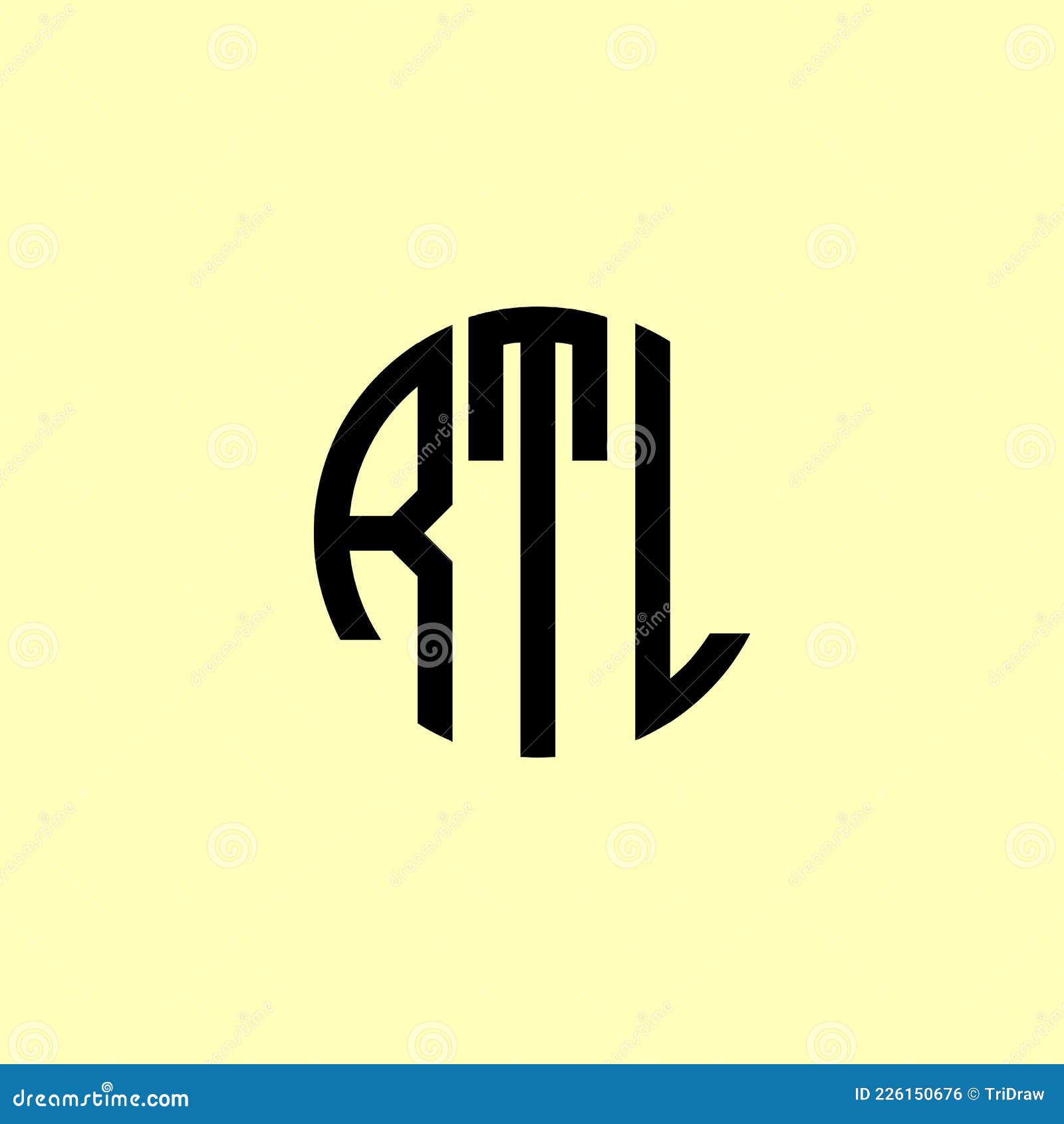 Creative Rounded Initial Letters RTL Logo Stock Vector - Illustration ...