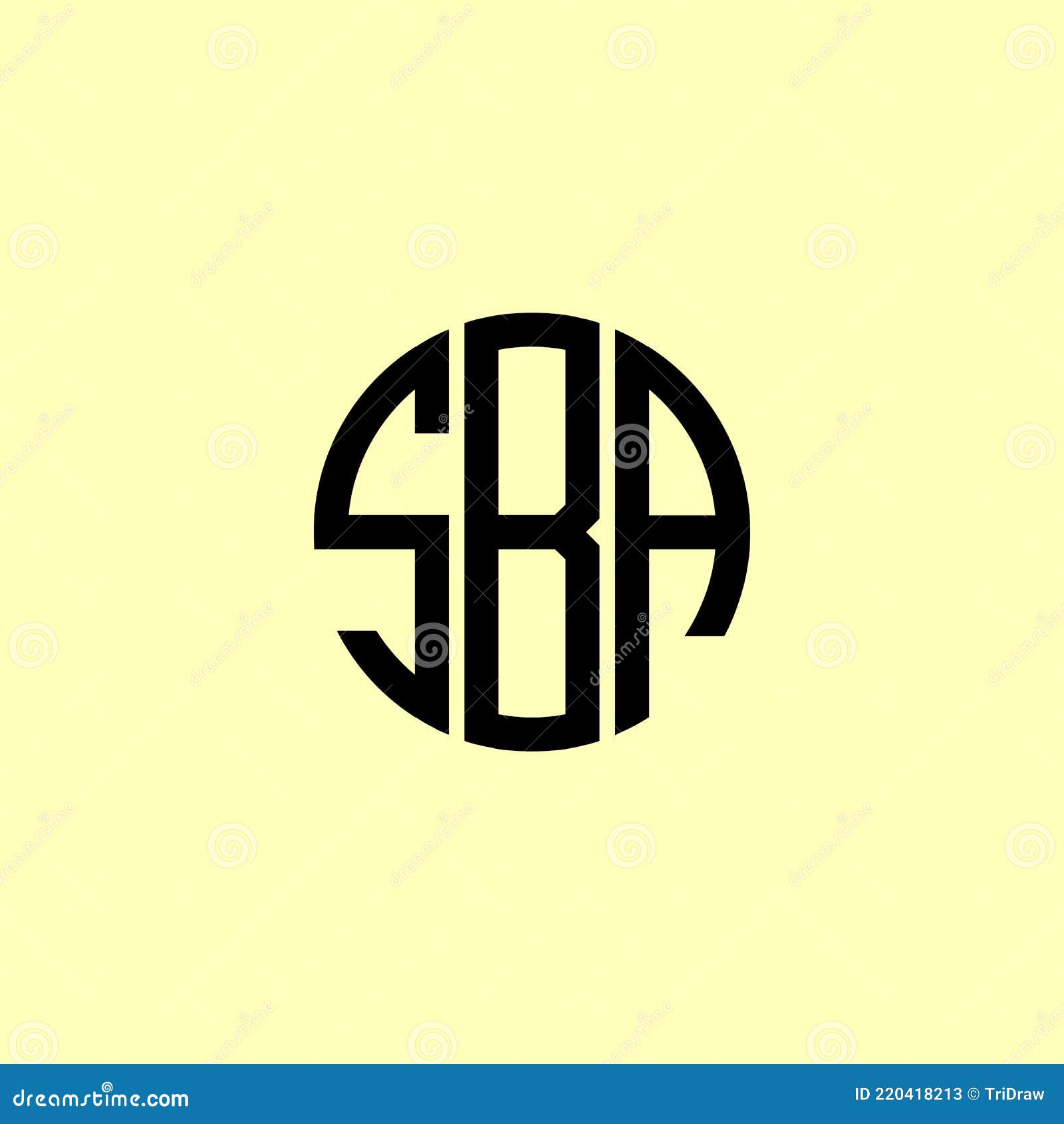 Creative Rounded Initial Letters SBA Logo Cartoon Vector ...