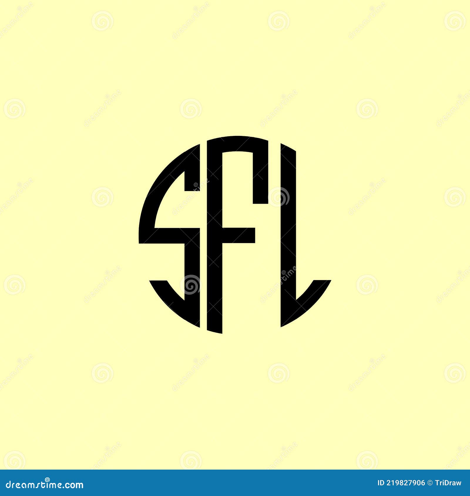 Creative Rounded Initial Letters SFL Logo Stock Vector - Illustration ...