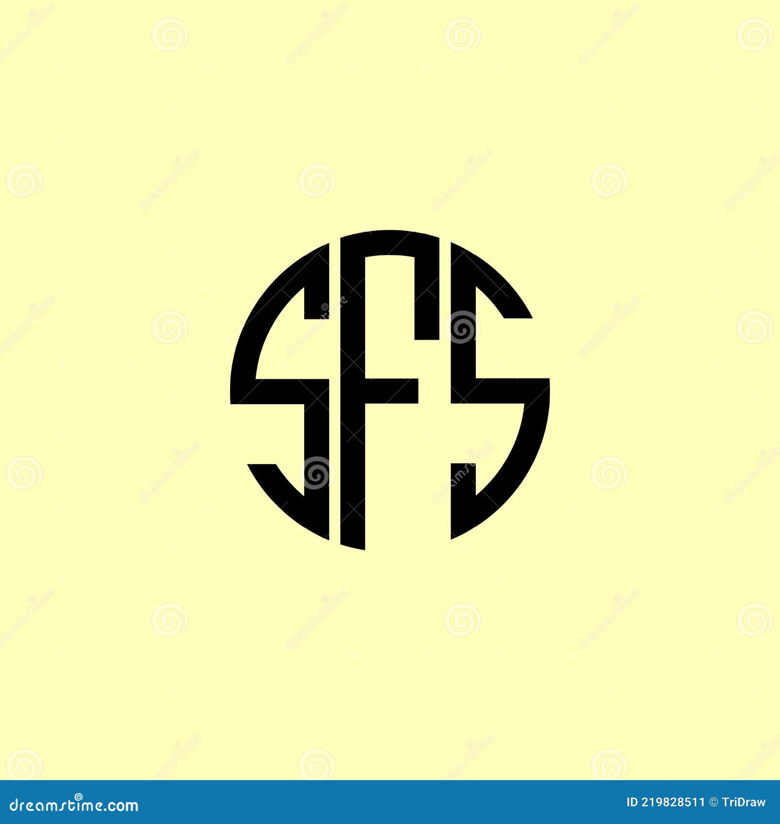 Creative Rounded Initial Letters SFS Logo Cartoon Vector ...