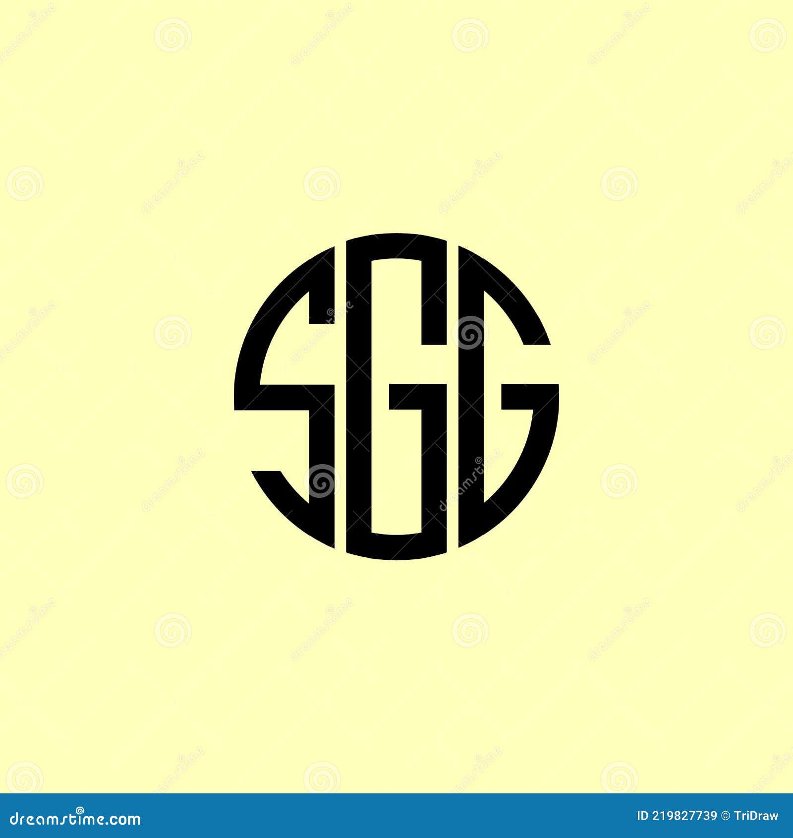 Creative Rounded Initial Letters SGG Logo Cartoon Vector ...