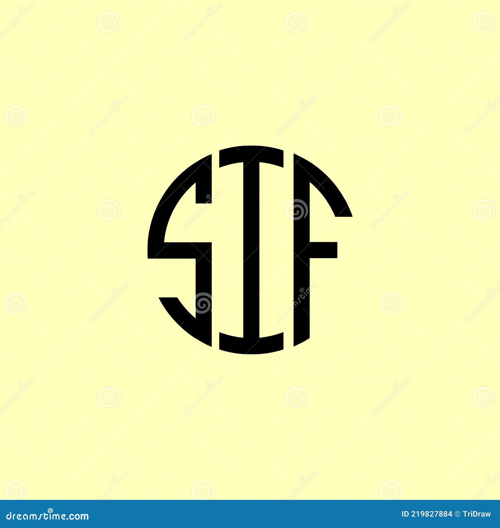 Creative Rounded Initial Letters SIF Logo Stock Vector - Illustration ...