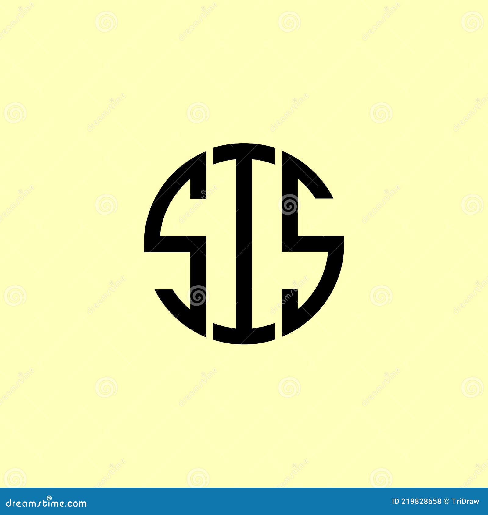 Creative Rounded Initial Letters SIS Logo Stock Illustration ...
