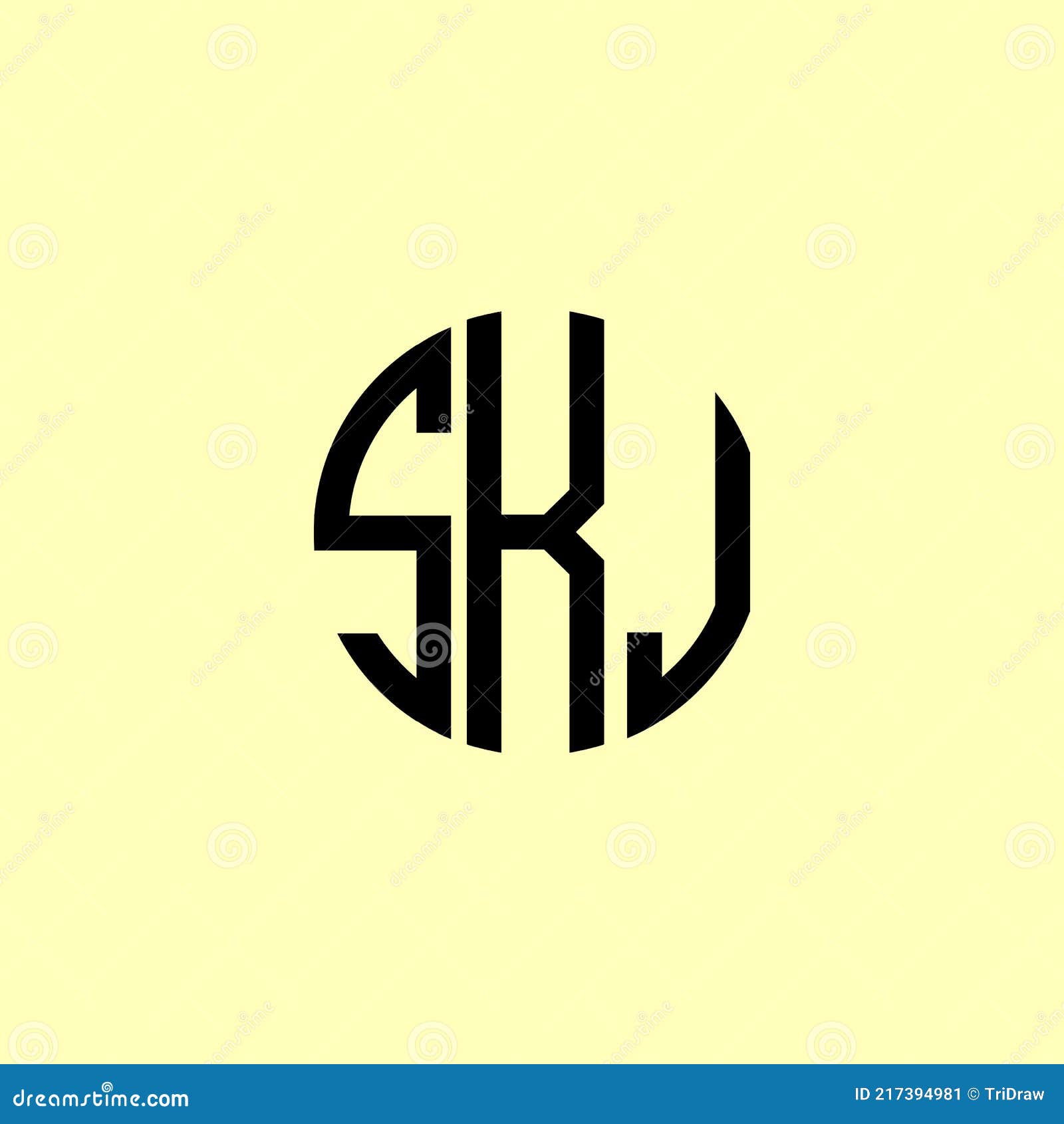 Creative Rounded Initial Letters SKJ Logo Stock Vector - Illustration ...