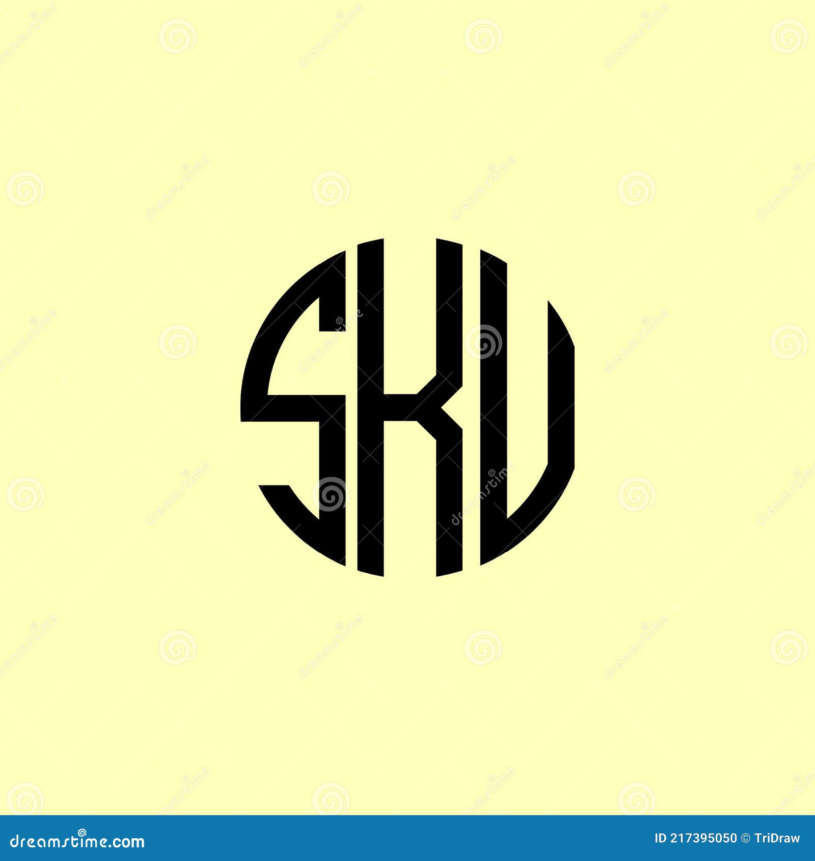 Creative Rounded Initial Letters SKU Logo Stock Vector - Illustration ...