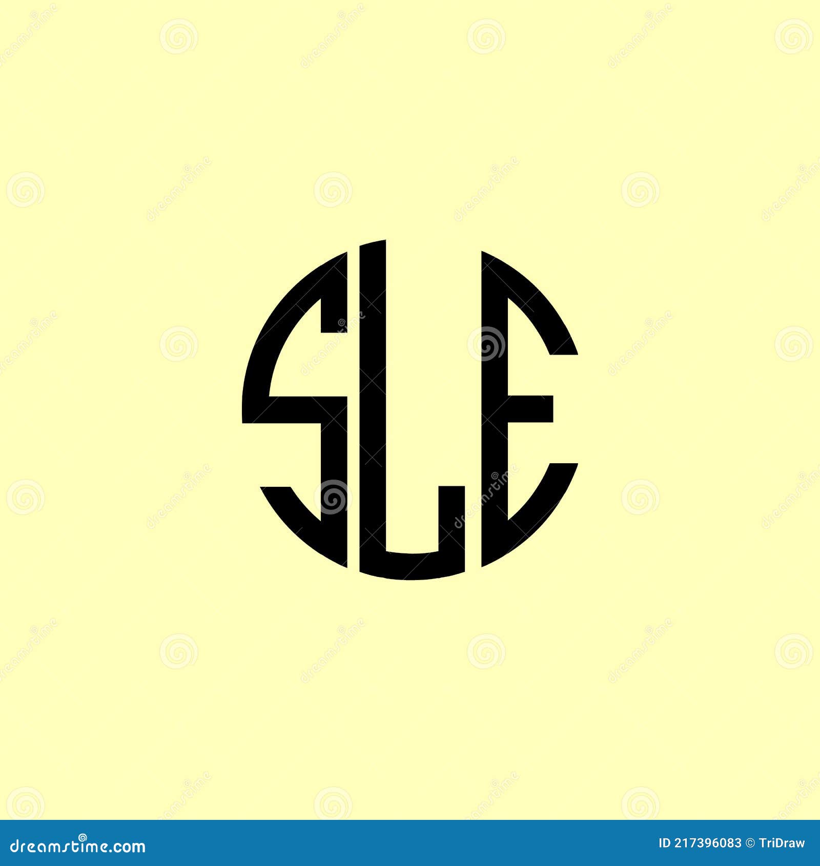 Creative Rounded Initial Letters SLE Logo Cartoon Vector ...