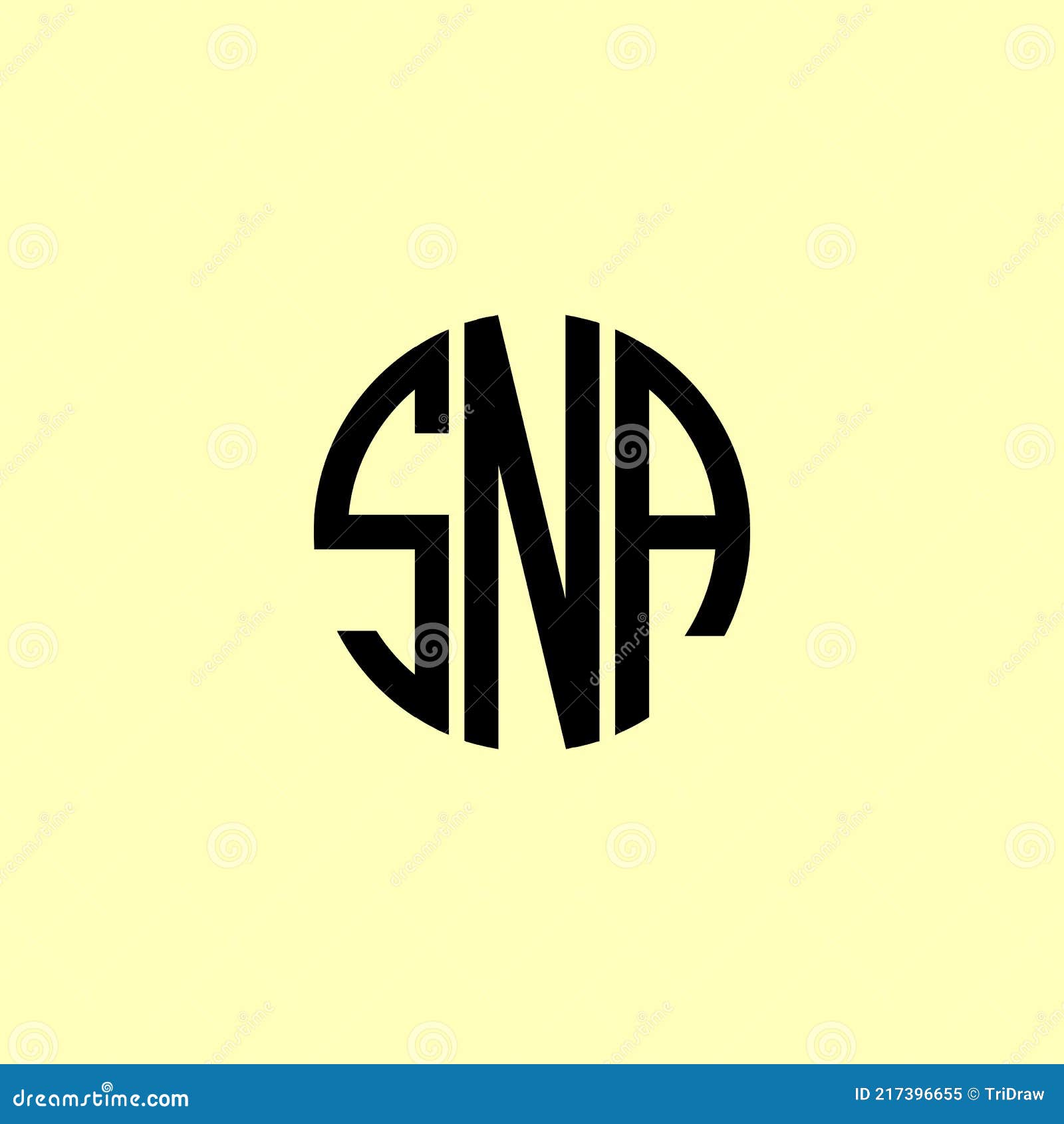 Creative Rounded Initial Letters SNA Logo Cartoon Vector ...