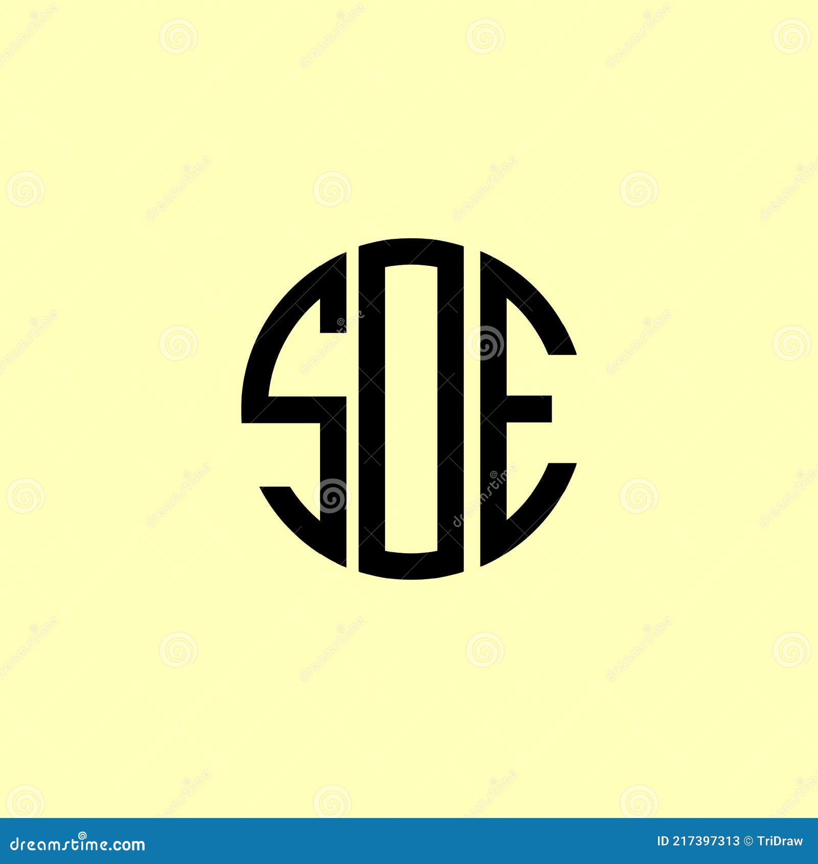 Creative Rounded Initial Letters SOE Logo Stock Vector - Illustration ...