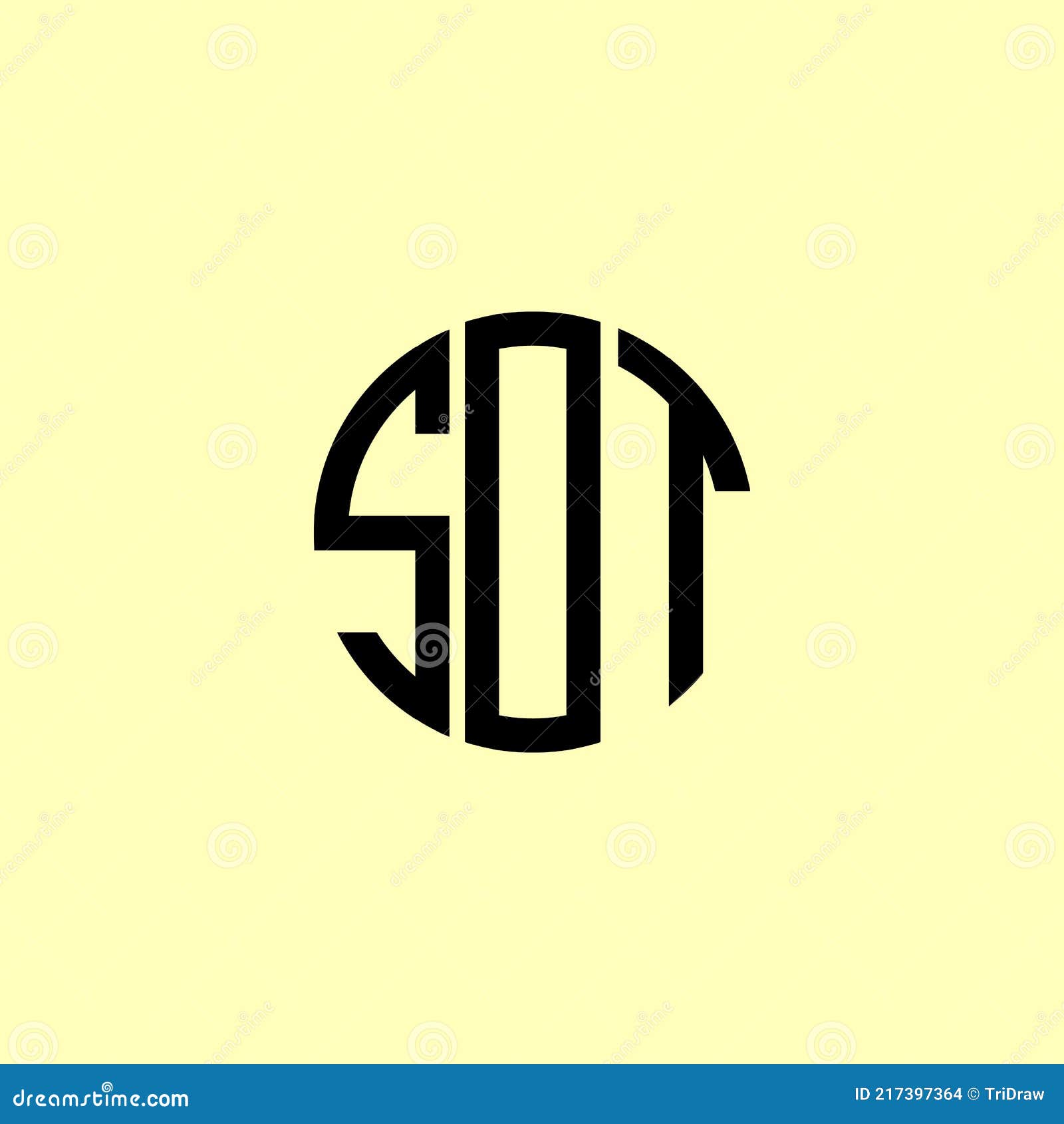 Creative Rounded Initial Letters SOT Logo Vector Illustration ...