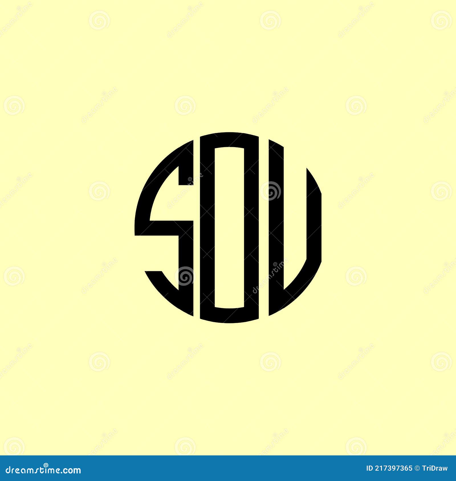Creative Rounded Initial Letters SOU Logo Cartoon Vector ...
