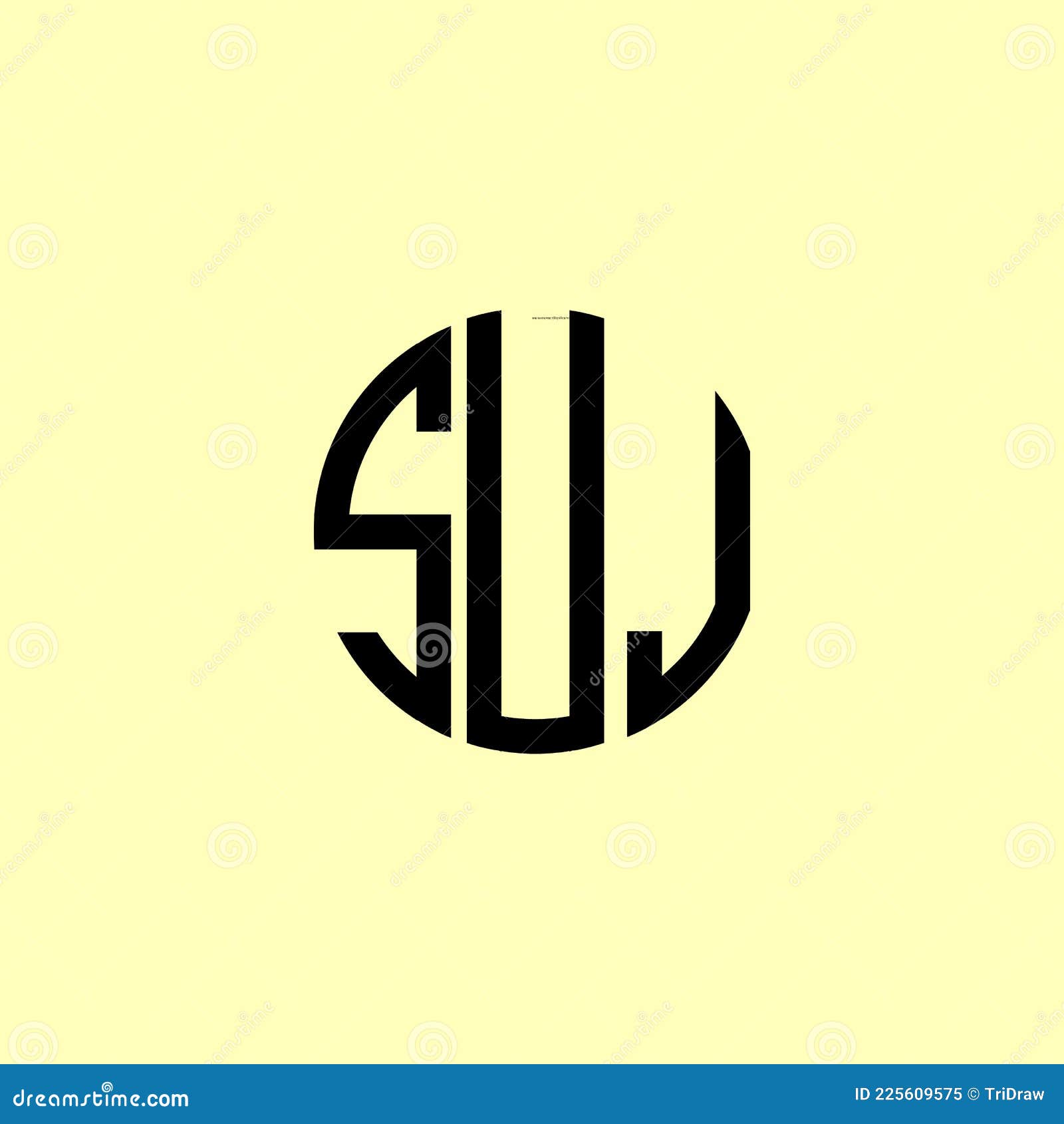 Creative Rounded Initial Letters SUJ Logo Stock Illustration ...