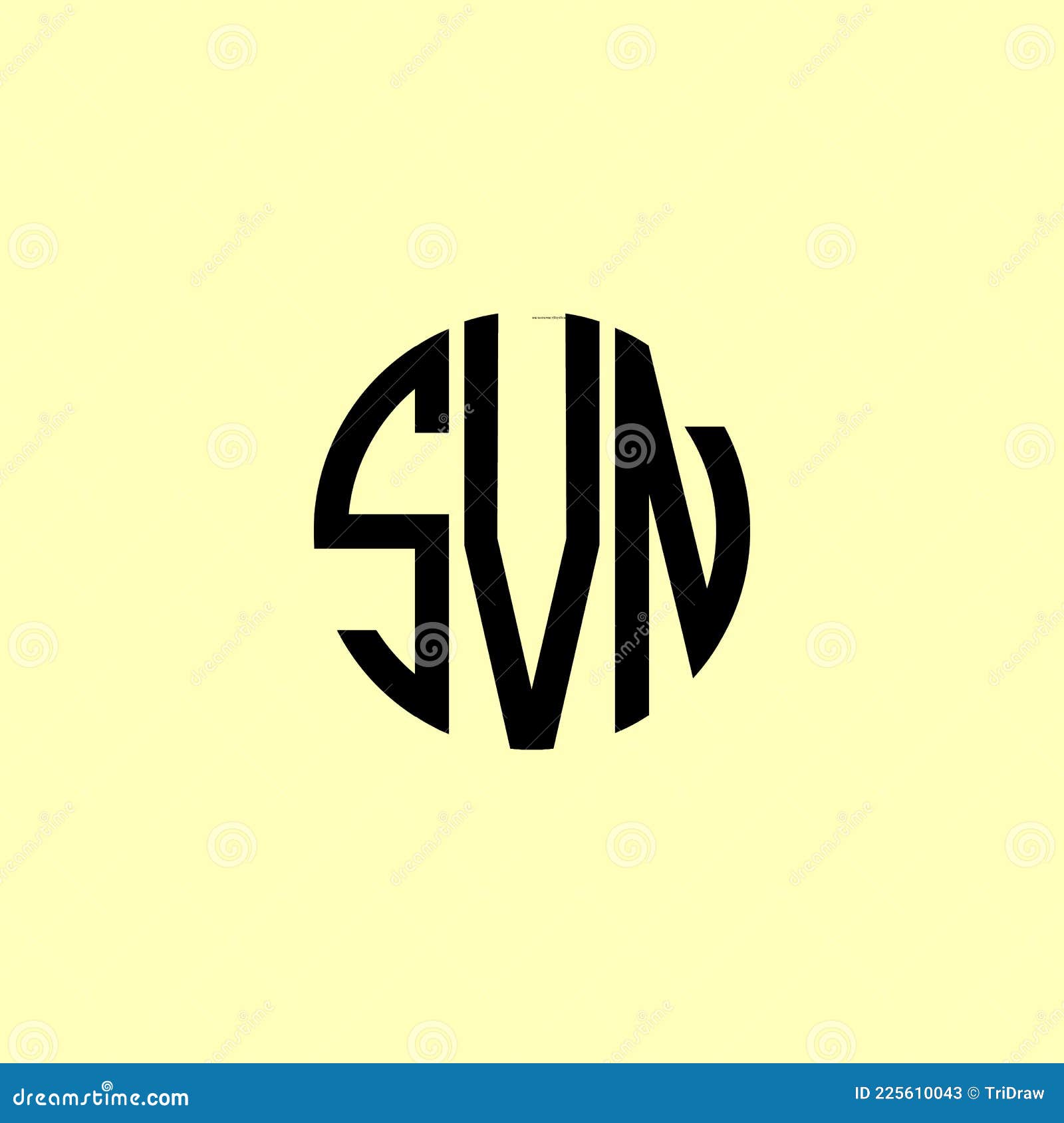 Creative Rounded Initial Letters SVN Logo Stock Illustration ...