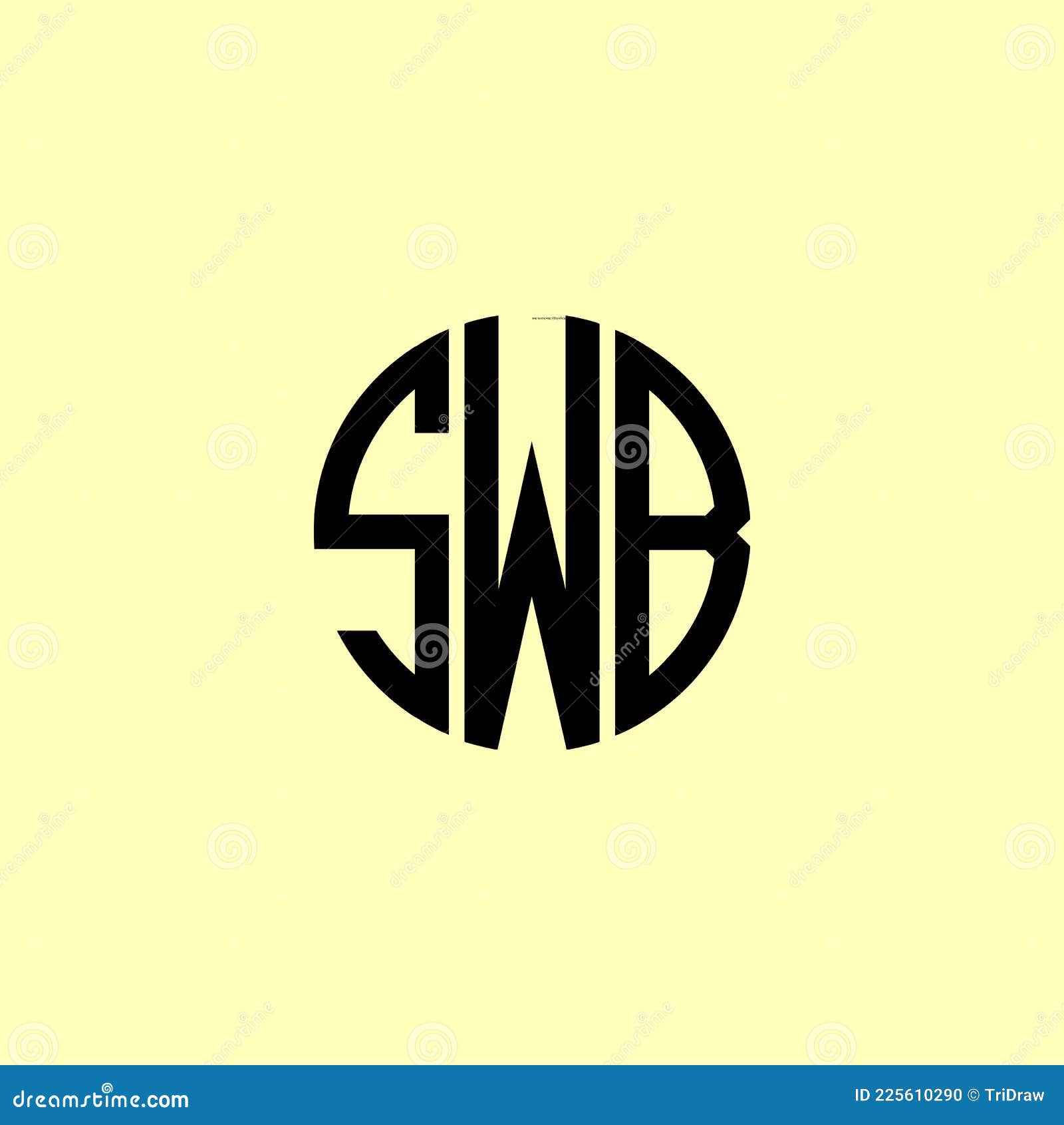 Creative Rounded Initial Letters SWB Logo Stock Illustration ...
