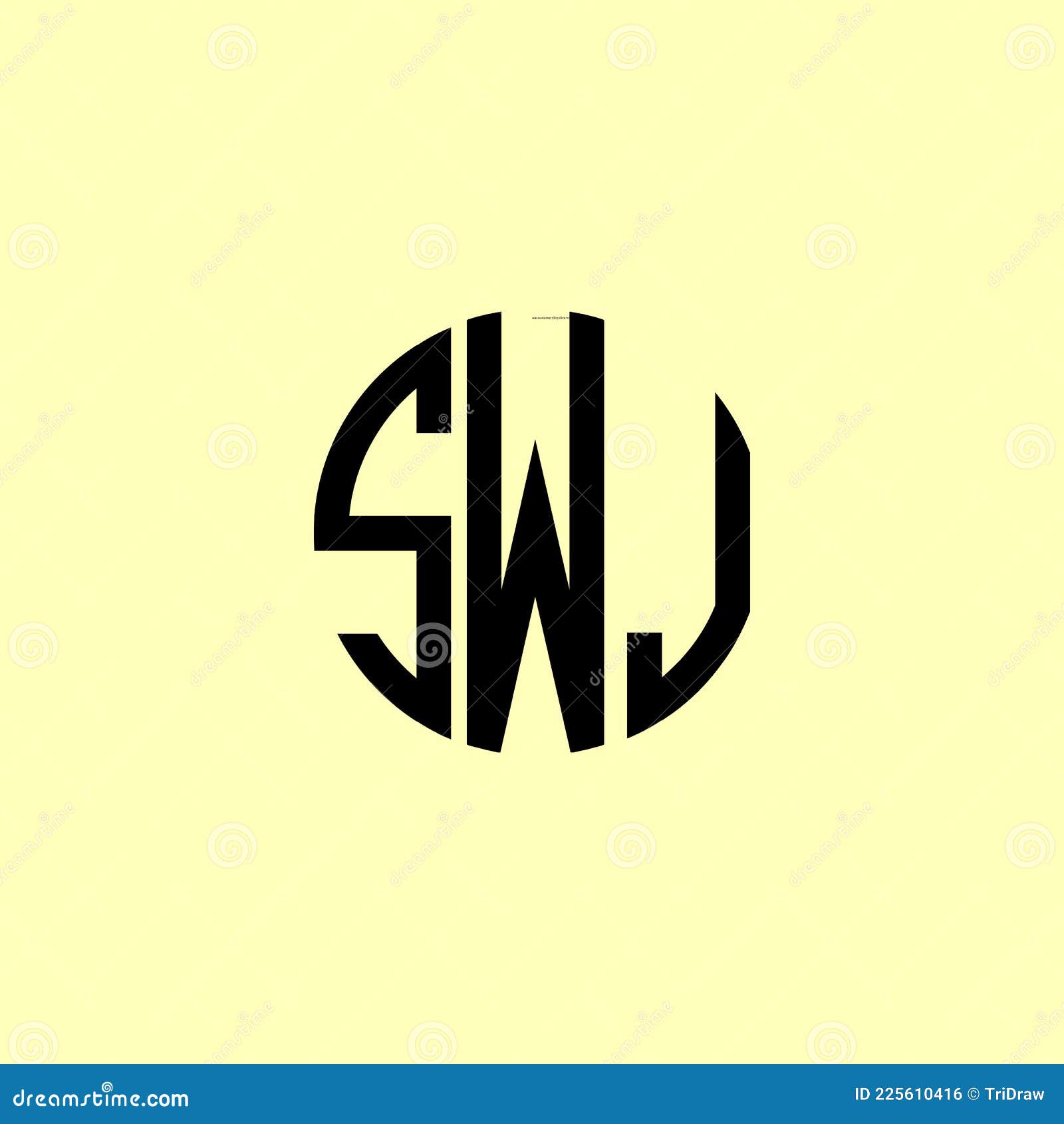 Creative Rounded Initial Letters SWJ Logo Stock Illustration ...