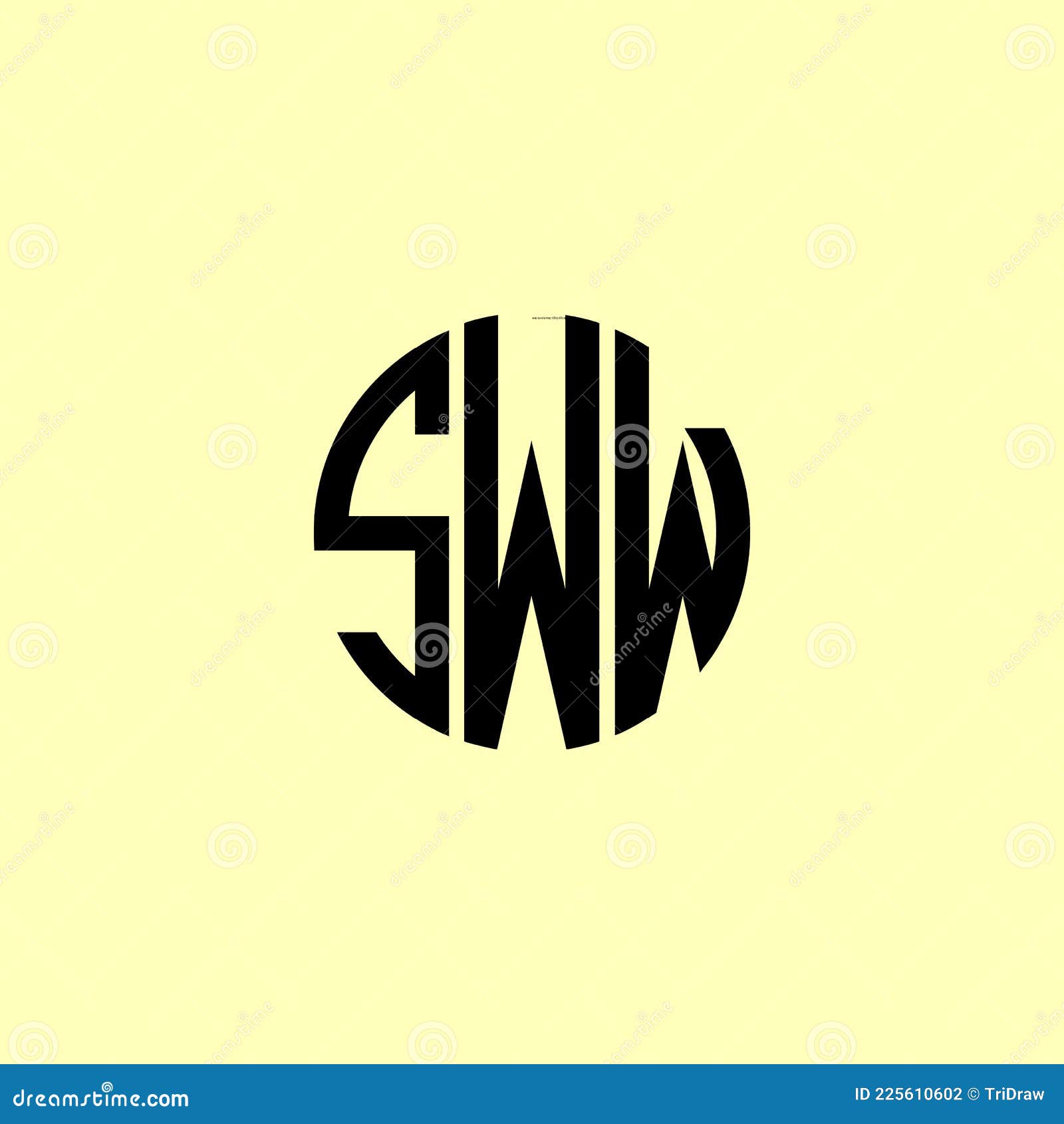 Creative Rounded Initial Letters SWV Logo Stock Illustration ...