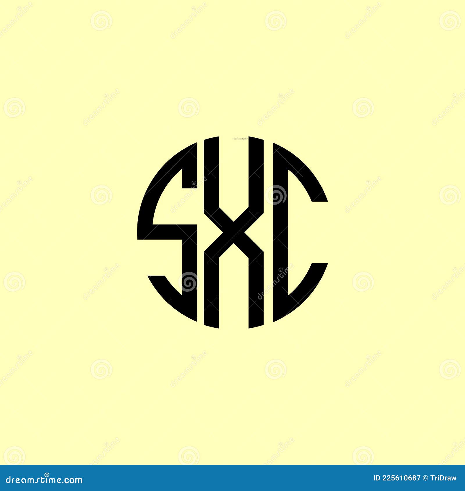 Creative Rounded Initial Letters SXC Logo Stock Illustration ...