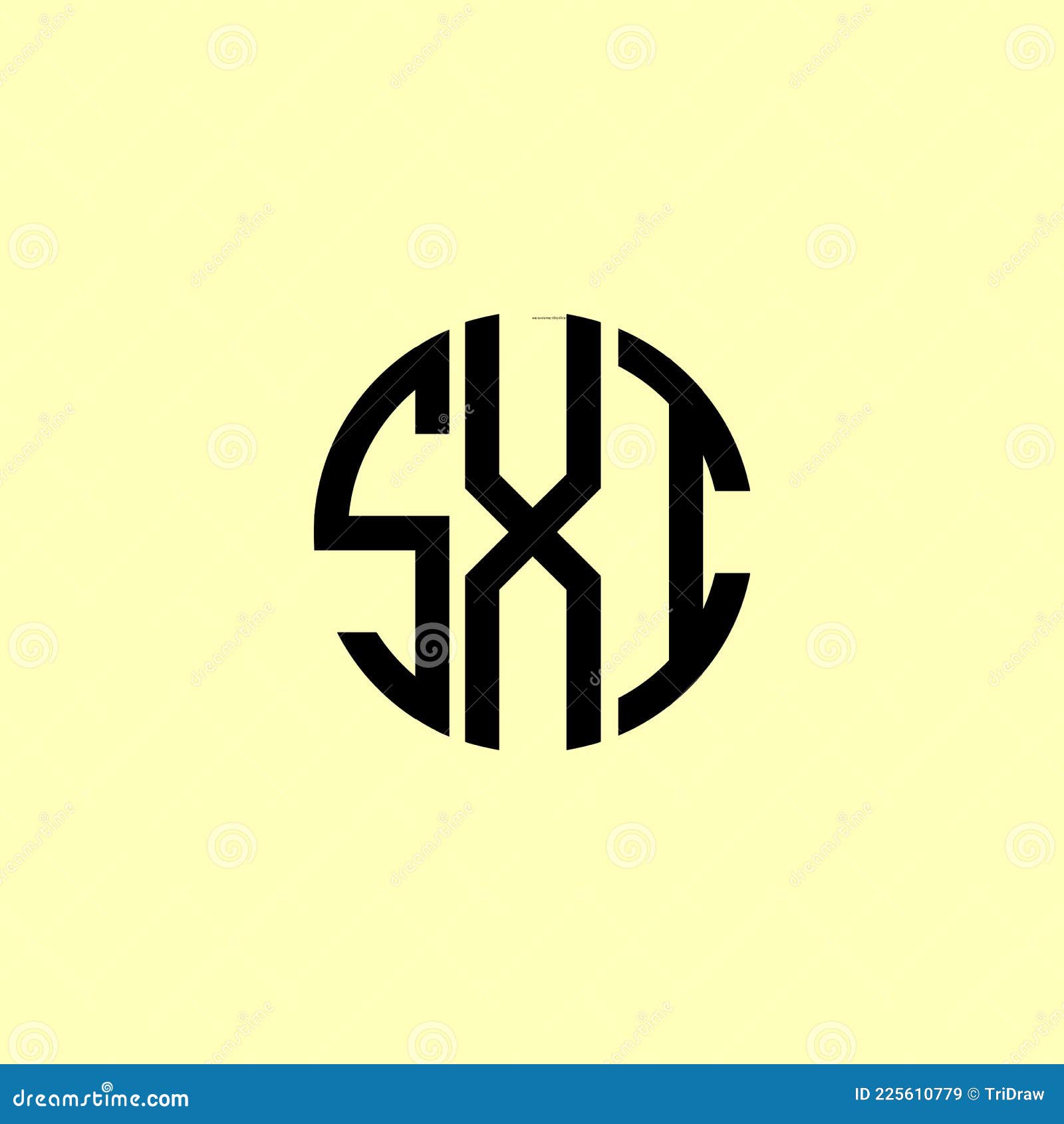 Creative Rounded Initial Letters SXI Logo Stock Illustration ...
