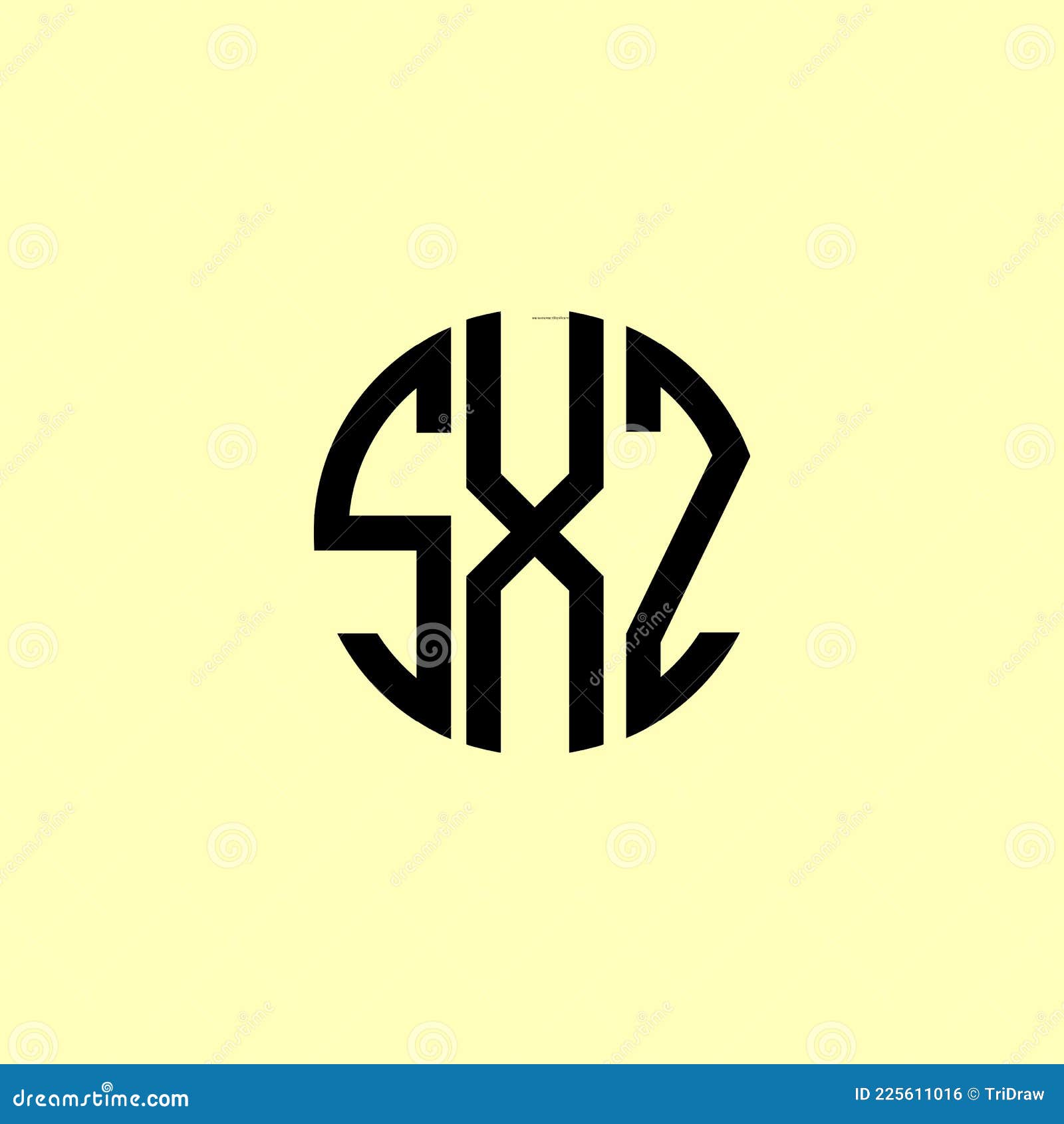 Creative Rounded Initial Letters SXZ Logo Stock Photo | CartoonDealer ...