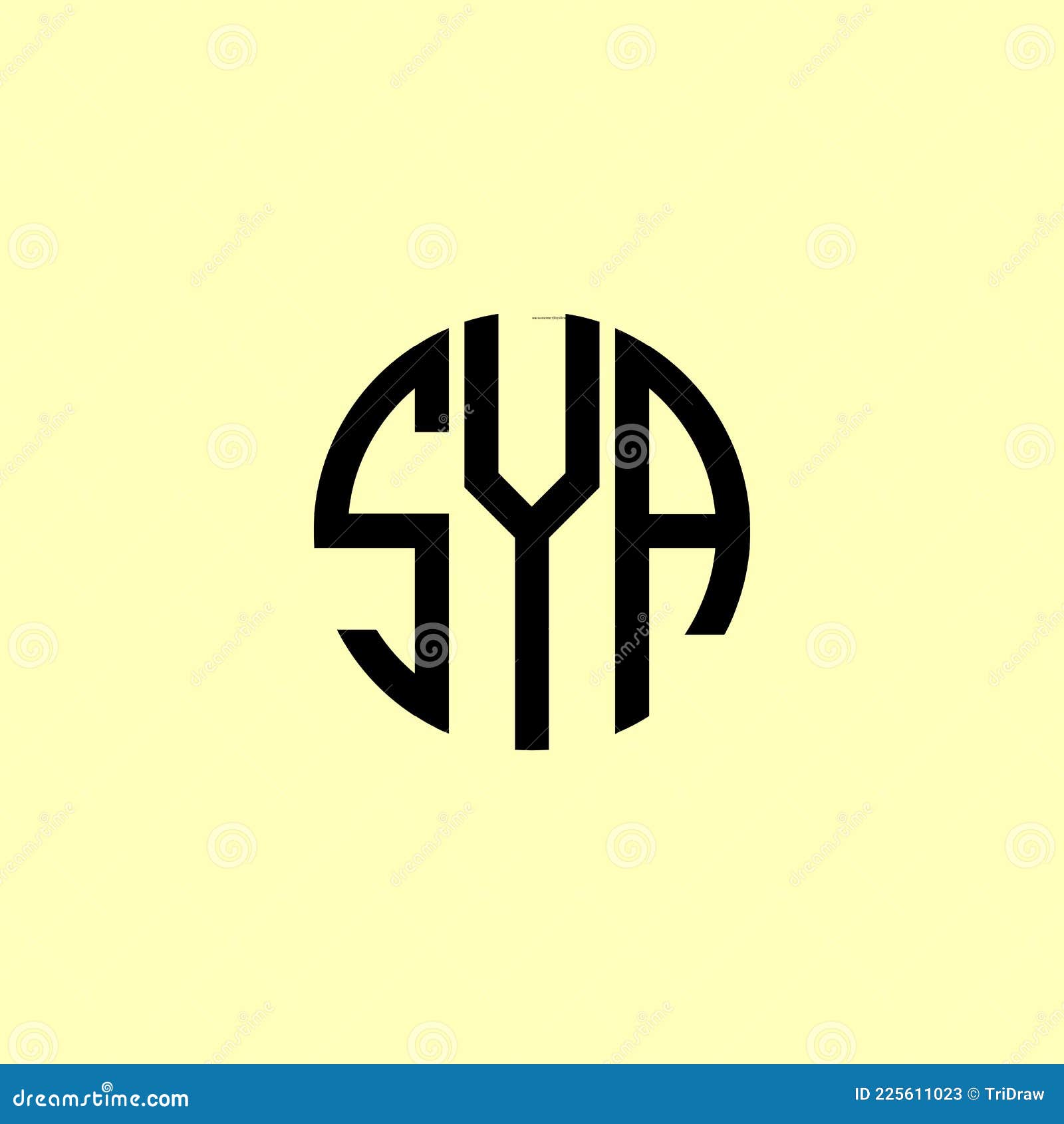 Creative Rounded Initial Letters SYA Logo Stock Illustration ...