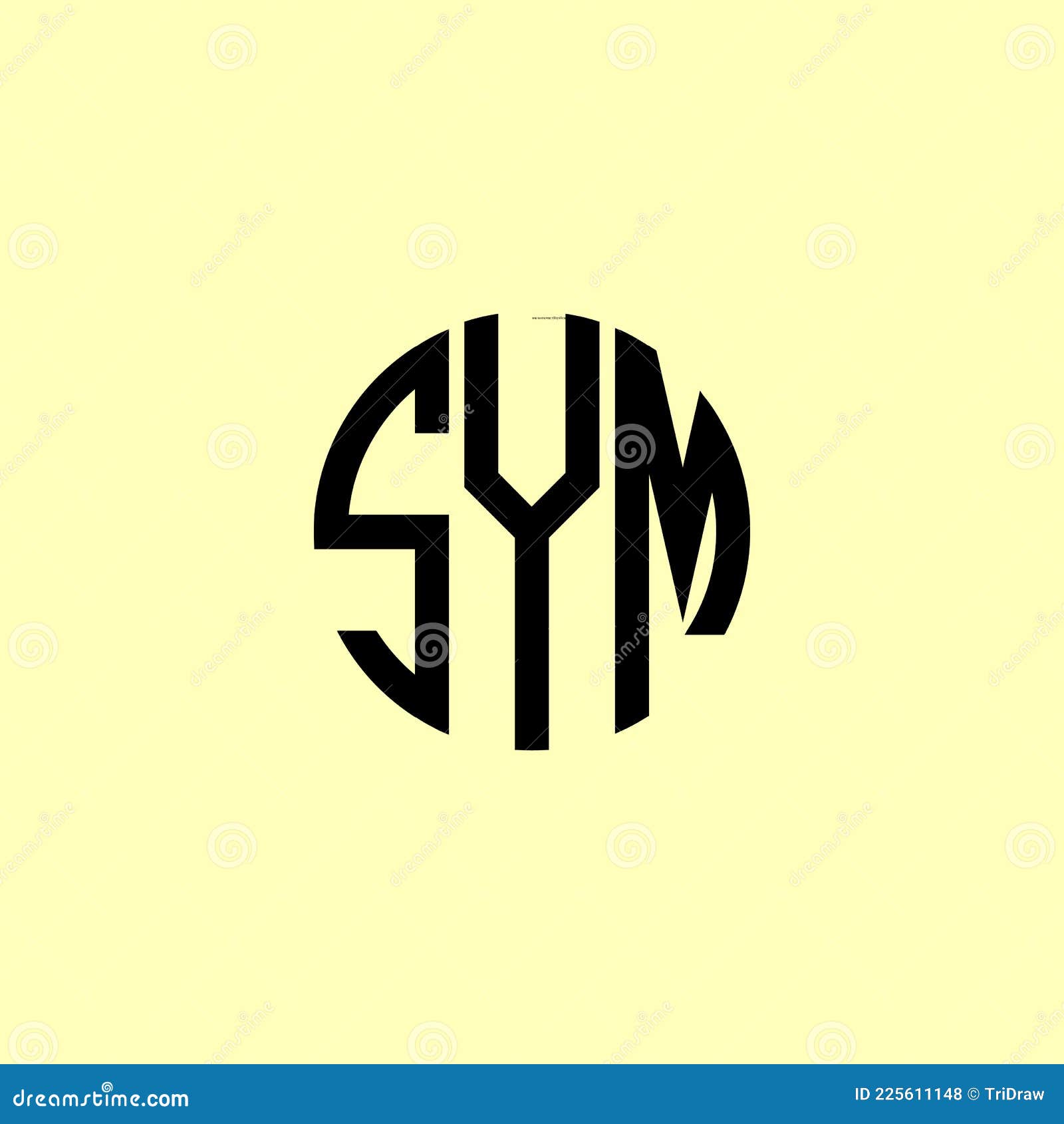 Creative Rounded Initial Letters SYM Logo Stock Illustration ...