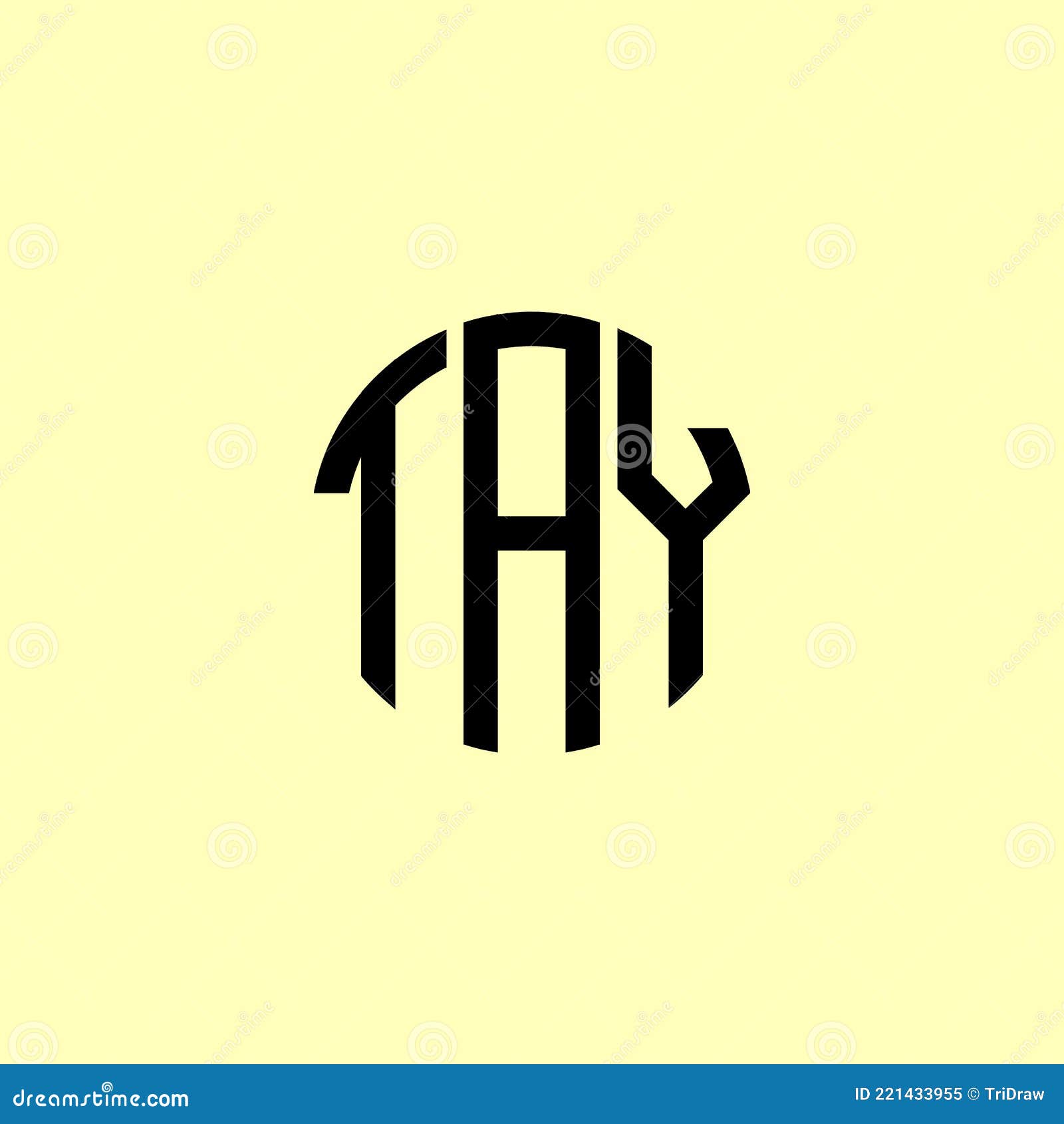 Creative Rounded Initial Letters TAY Logo Cartoon Vector ...