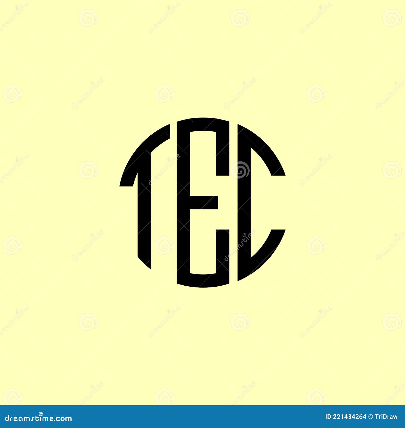 Creative Rounded Initial Letters TEC Logo Stock Vector - Illustration ...