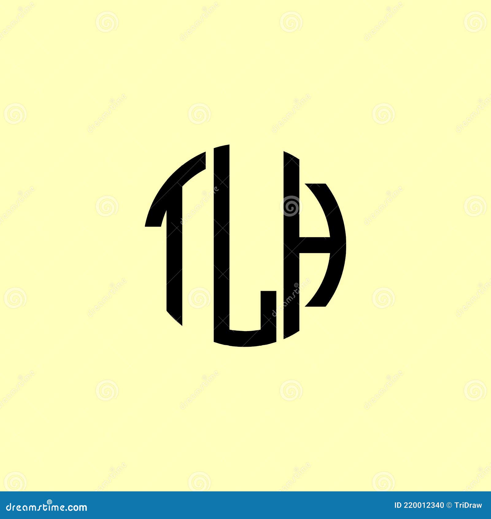 Creative Rounded Initial Letters TLH Logo Stock Vector - Illustration ...