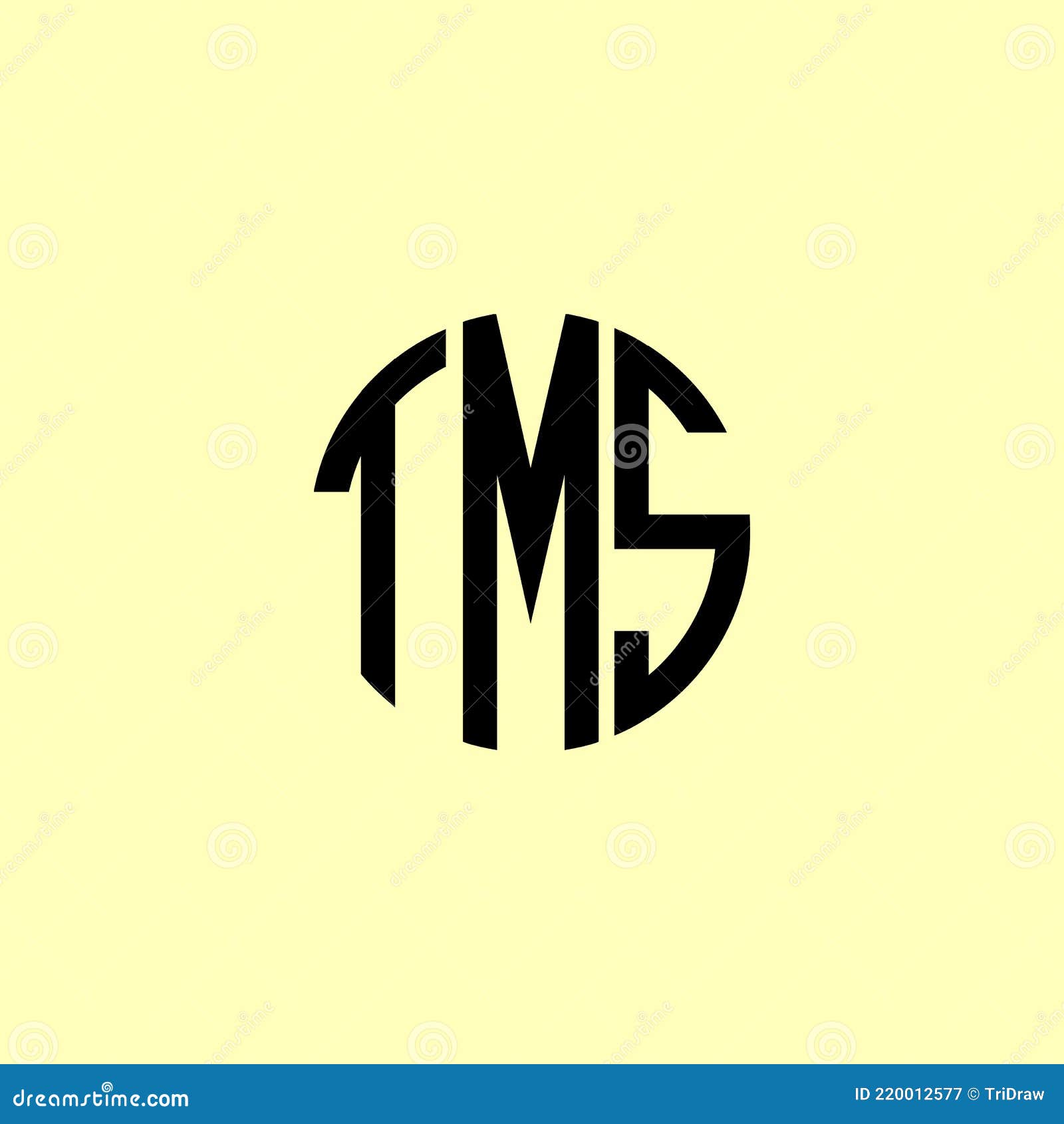 Creative Rounded Initial Letters TMS Logo Cartoon Vector ...
