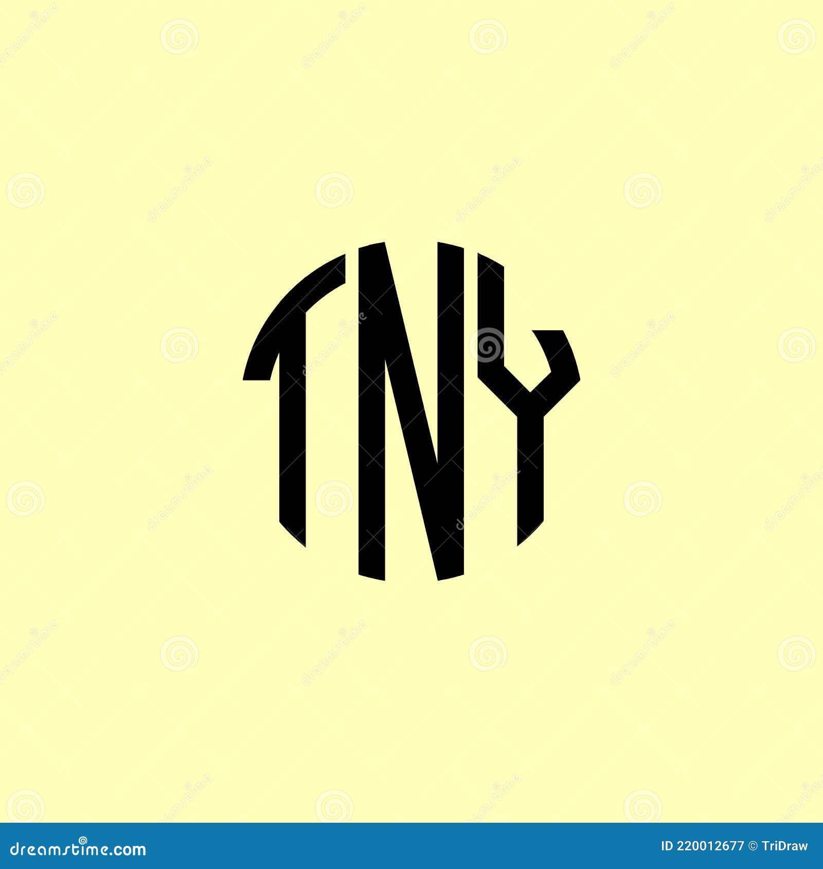Creative Rounded Initial Letters TNY Logo Stock Vector - Illustration ...