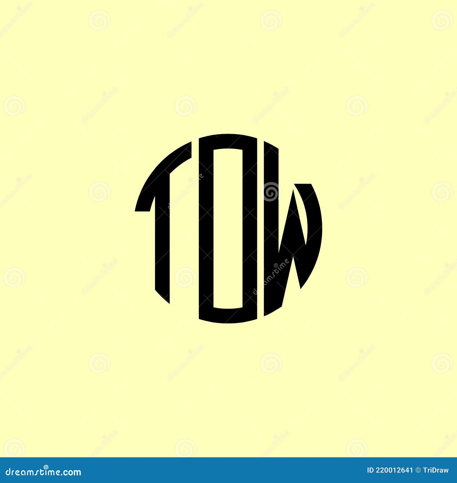 Creative Rounded Initial Letters TOW Logo Stock Vector - Illustration ...