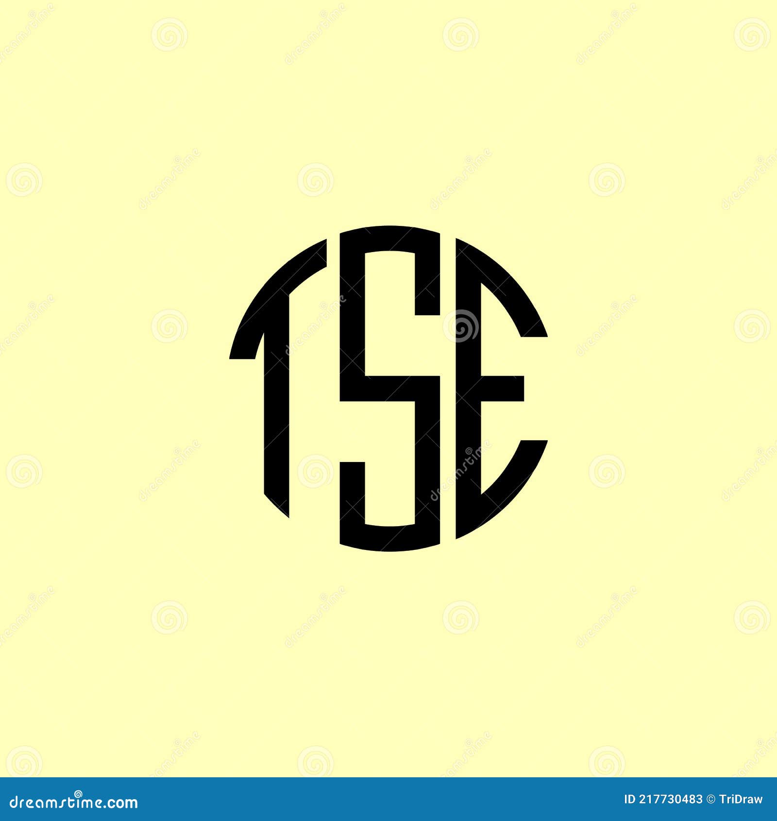 Creative Rounded Initial Letters TSE Logo Cartoon Vector ...