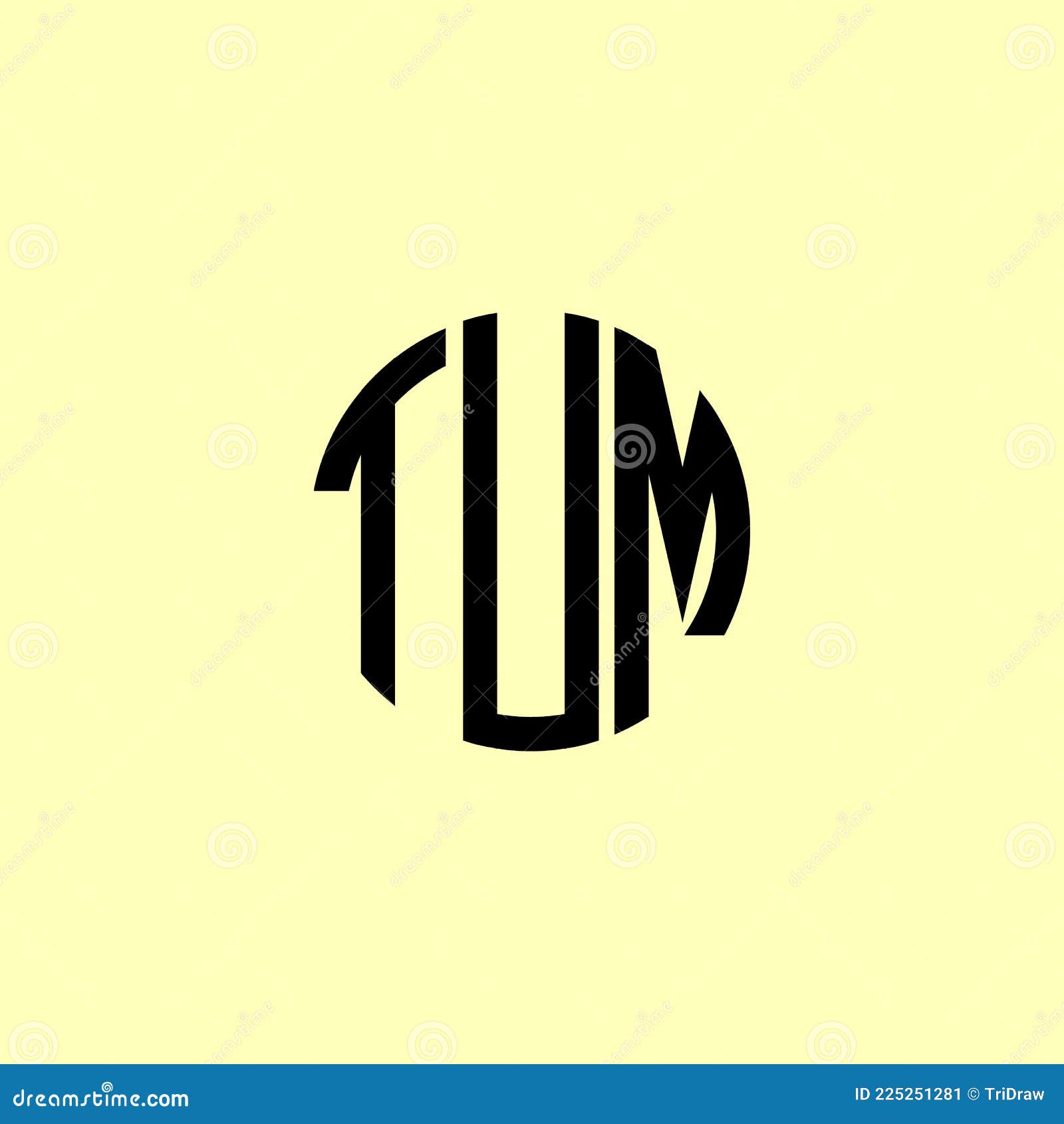 Creative Rounded Initial Letters TUM Logo Stock Vector - Illustration ...