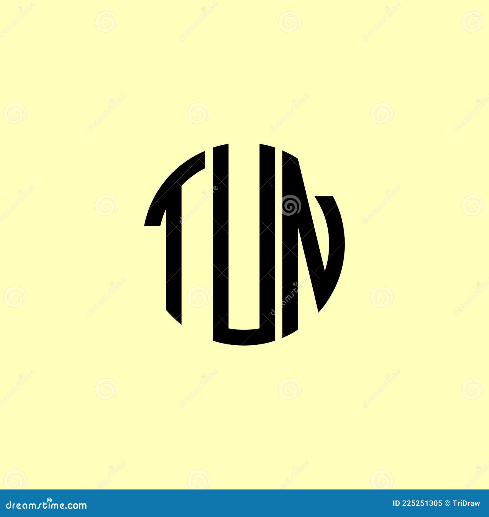 Creative Rounded Initial Letters TUN Logo Stock Vector - Illustration ...