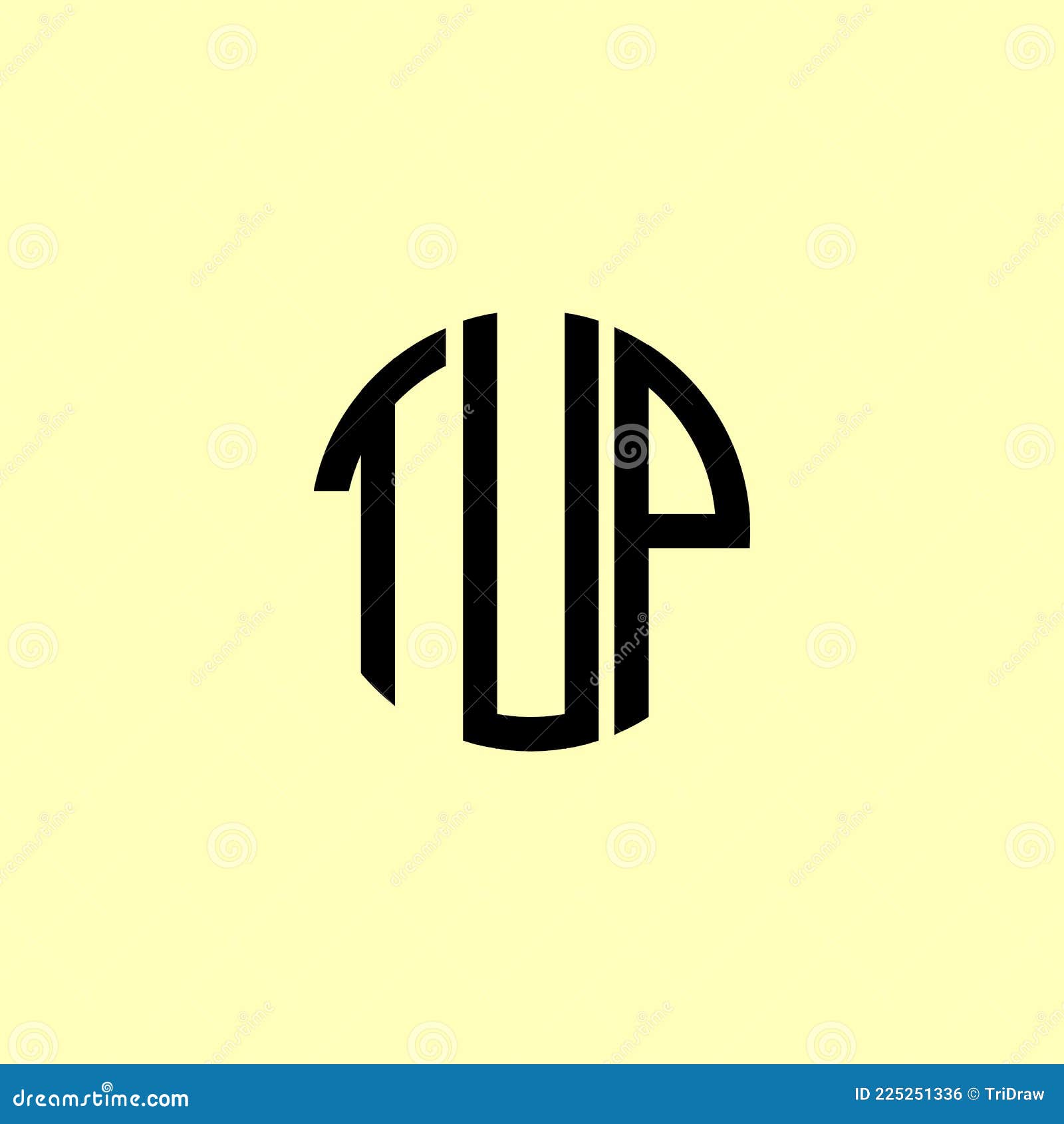 Creative Rounded Initial Letters TUP Logo Vector Illustration ...