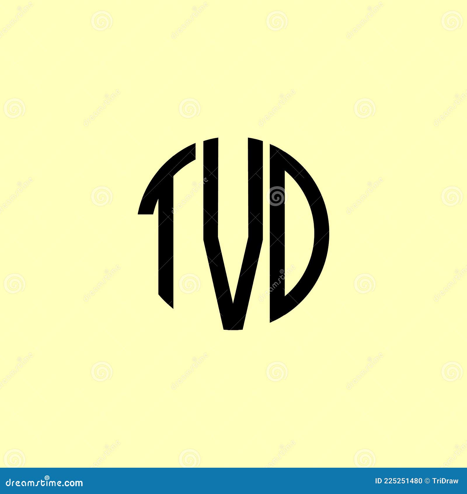 Creative Rounded Initial Letters TVD Logo Stock Vector - Illustration ...