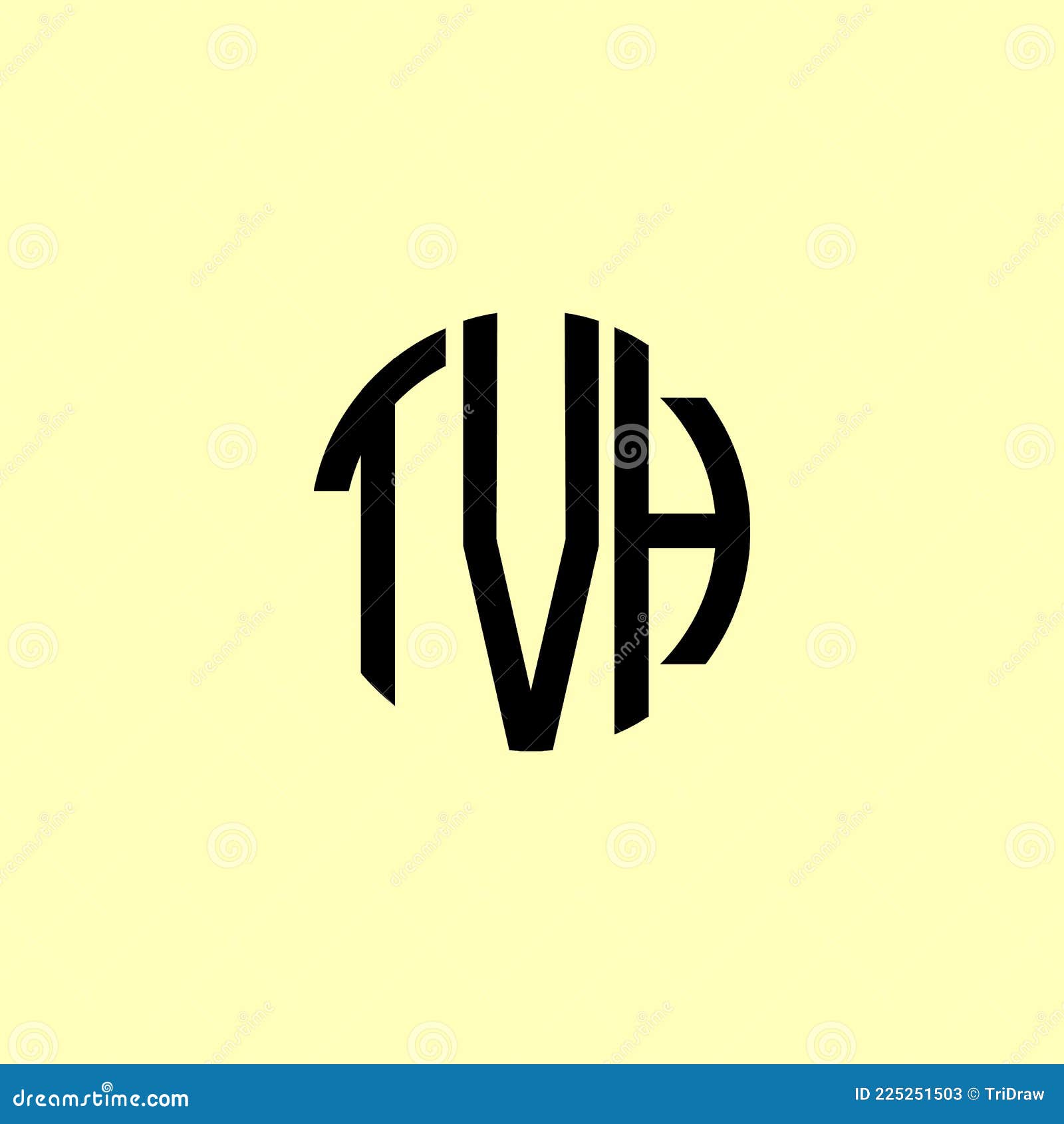 Creative Rounded Initial Letters TVH Logo Stock Vector - Illustration ...