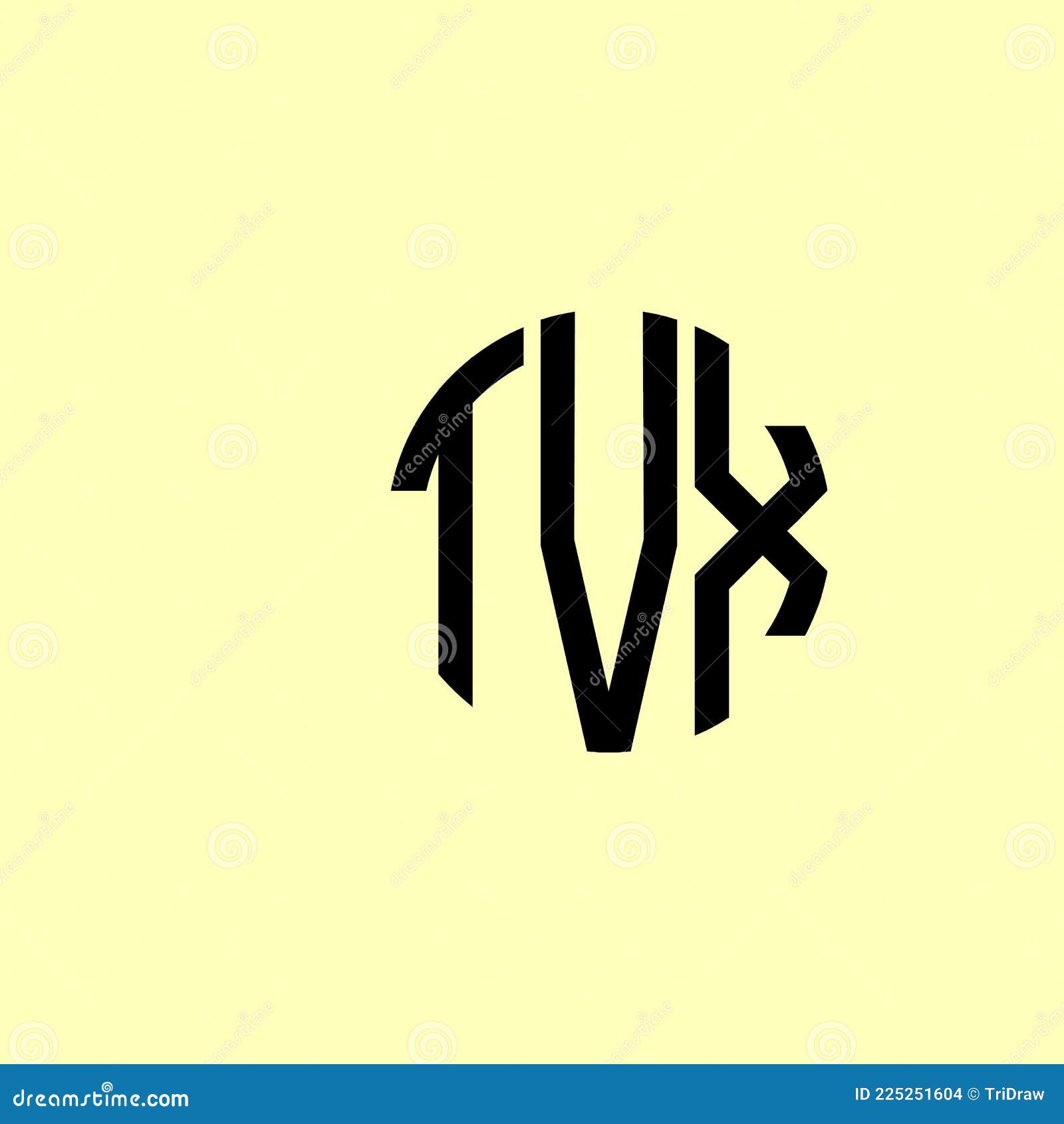 Creative Rounded Initial Letters TVX Logo Stock Vector - Illustration ...