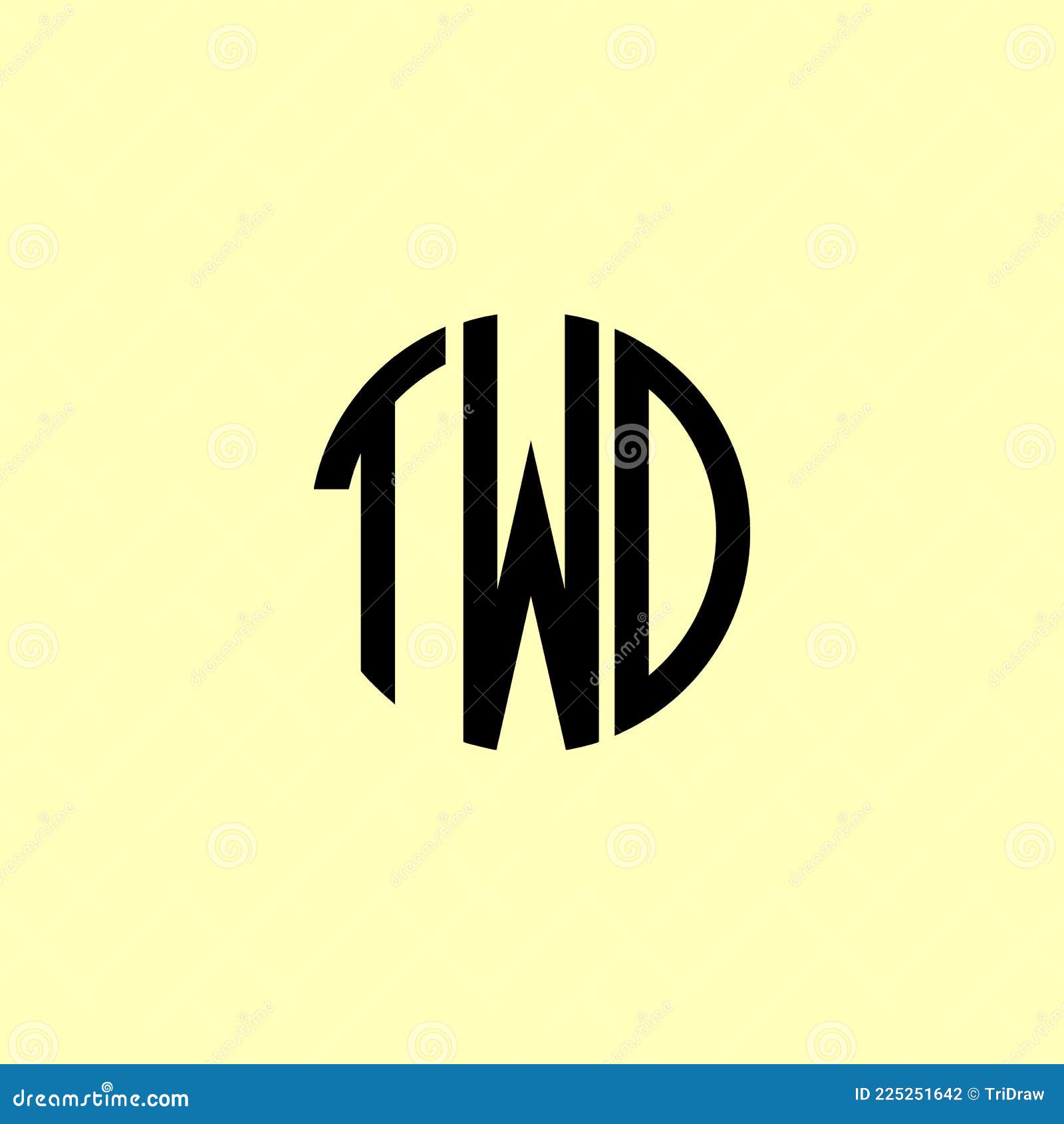 Creative Rounded Initial Letters TWD Logo Stock Vector - Illustration ...