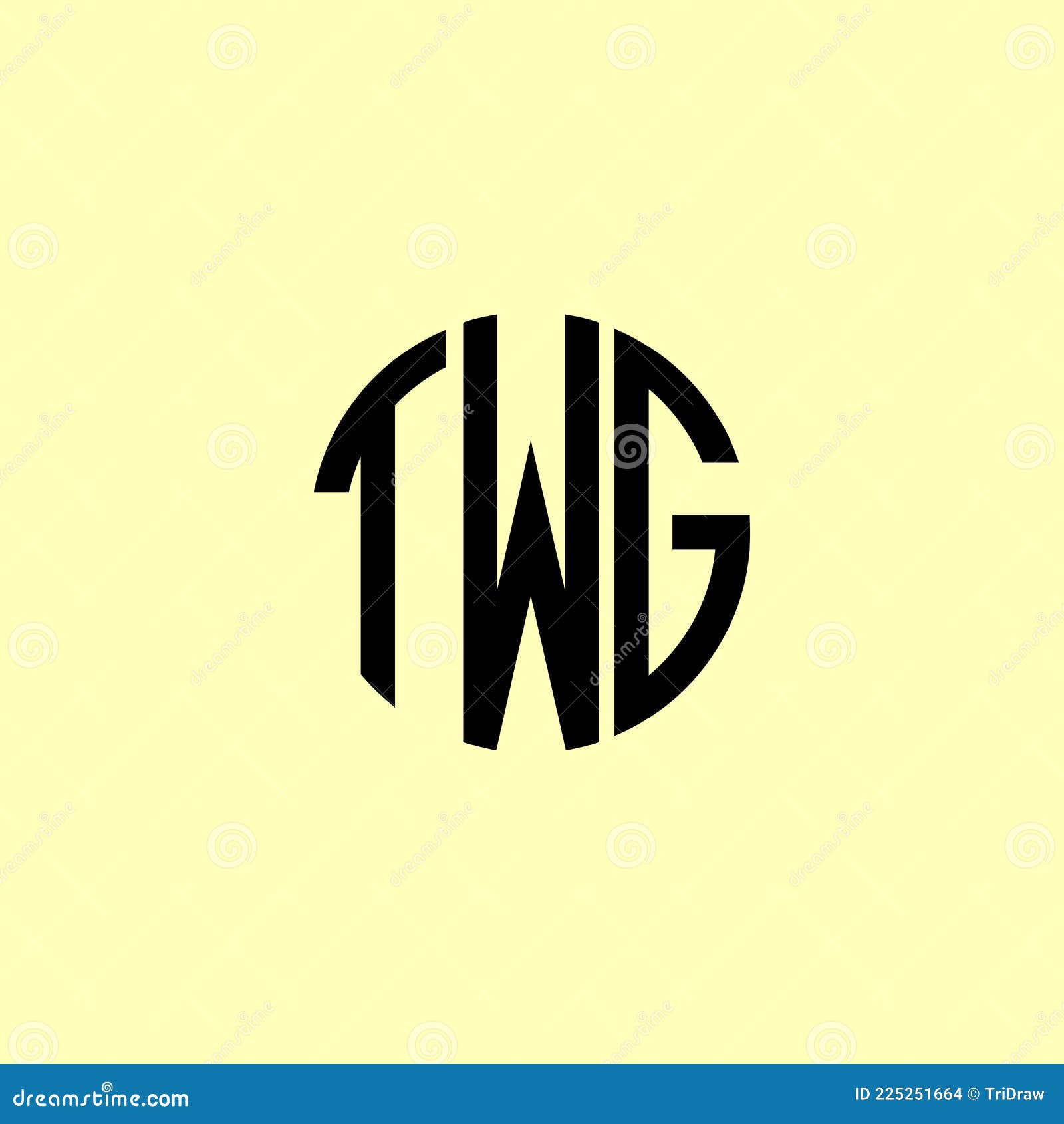 Creative Rounded Initial Letters TWG Logo Stock Vector - Illustration ...