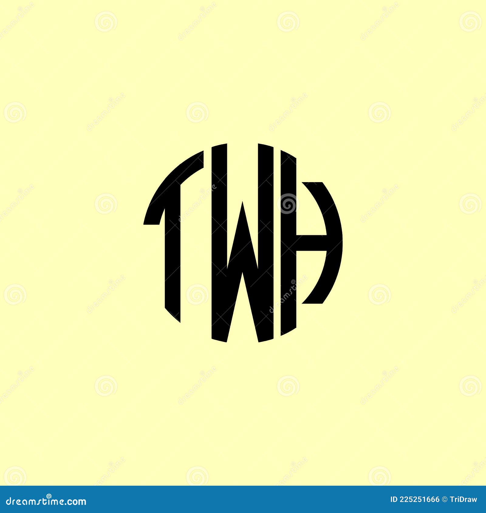 Creative Rounded Initial Letters TWH Logo Stock Vector - Illustration ...