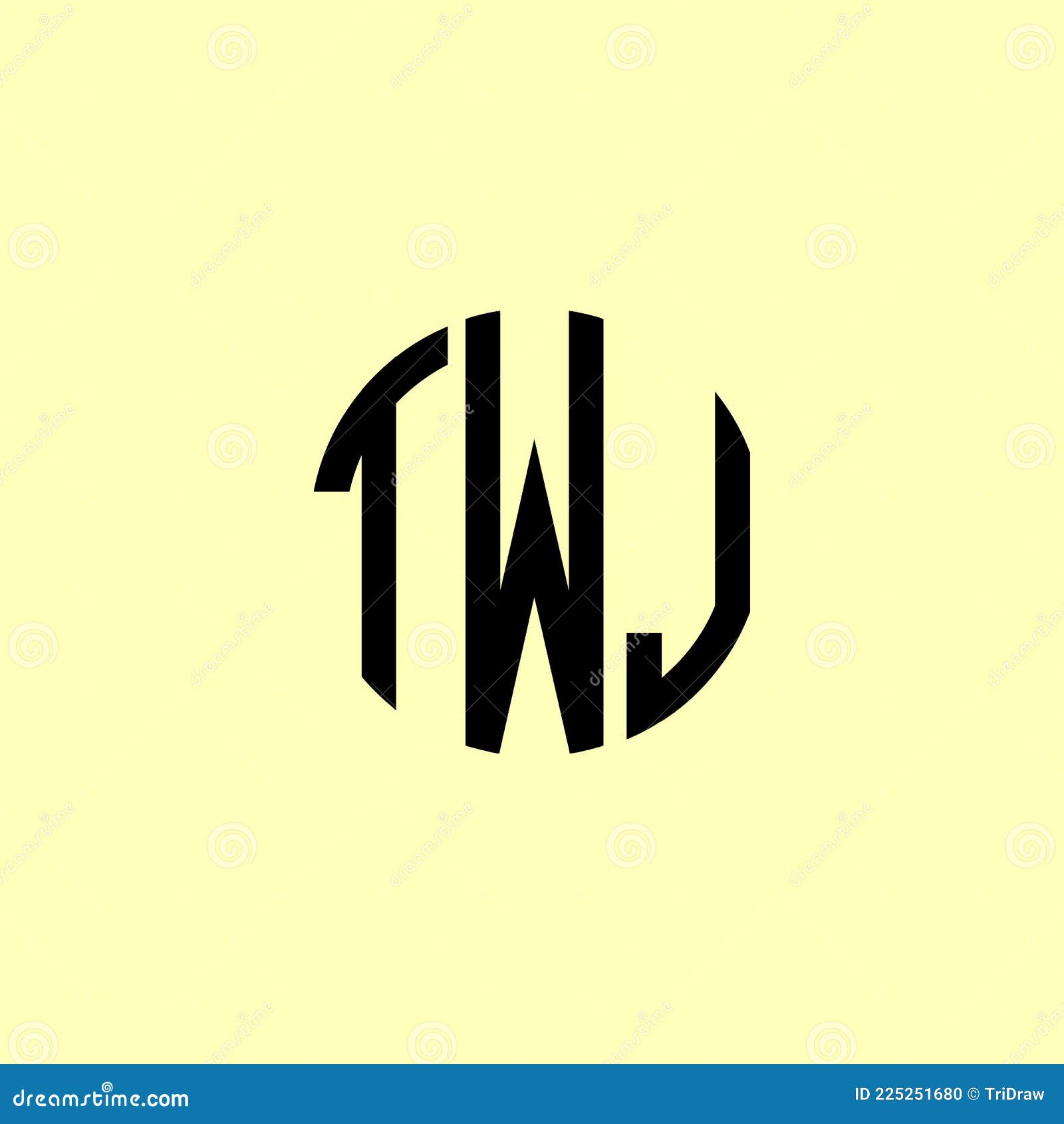 Creative Rounded Initial Letters TWJ Logo Stock Vector - Illustration ...