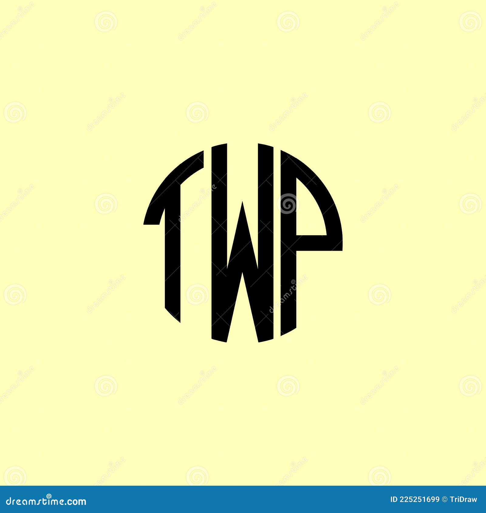 Creative Rounded Initial Letters TWP Logo Stock Vector - Illustration ...