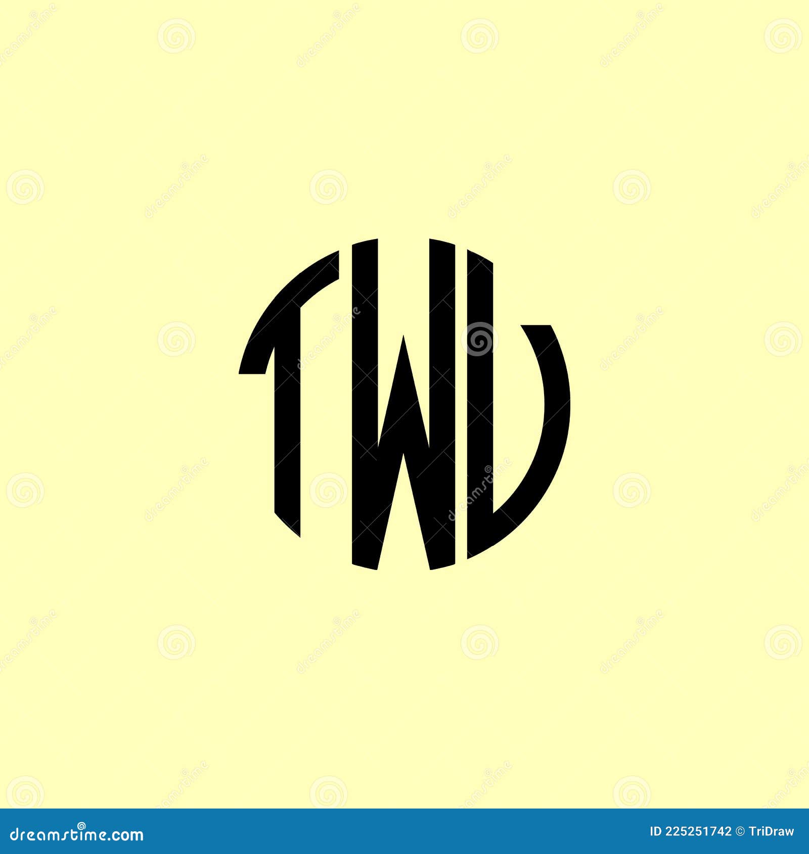 Creative Rounded Initial Letters TWV Logo Stock Vector - Illustration ...