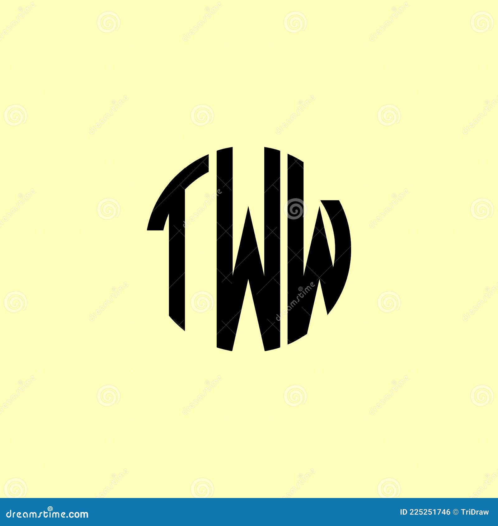 Creative Rounded Initial Letters TWW Logo Stock Vector - Illustration ...