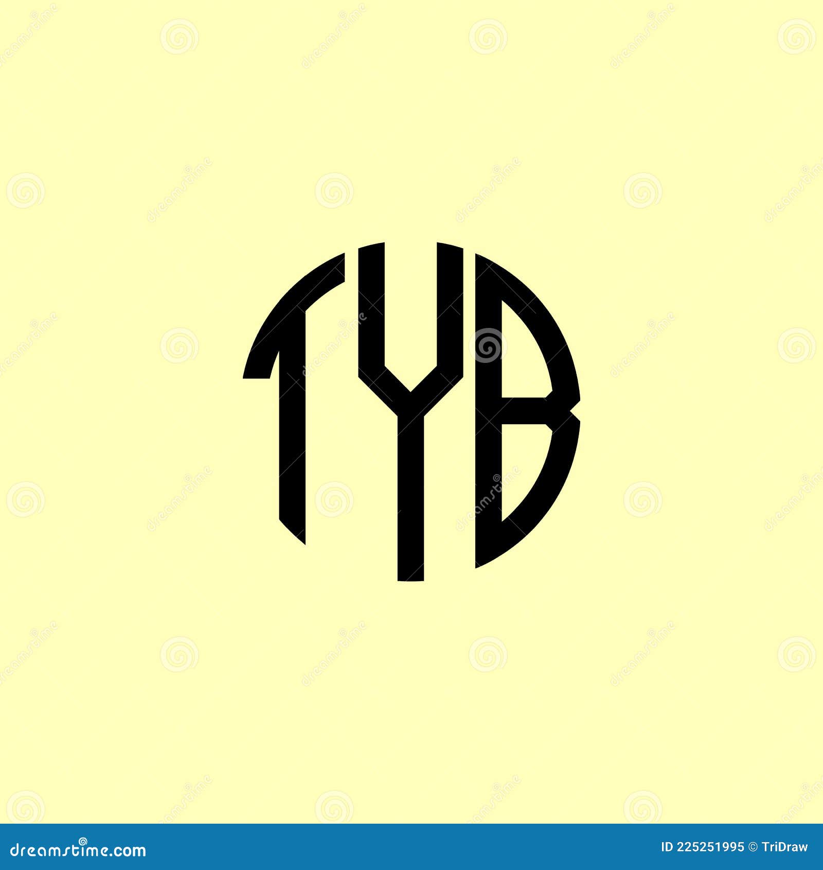Creative Rounded Initial Letters TYB Logo Stock Vector - Illustration ...