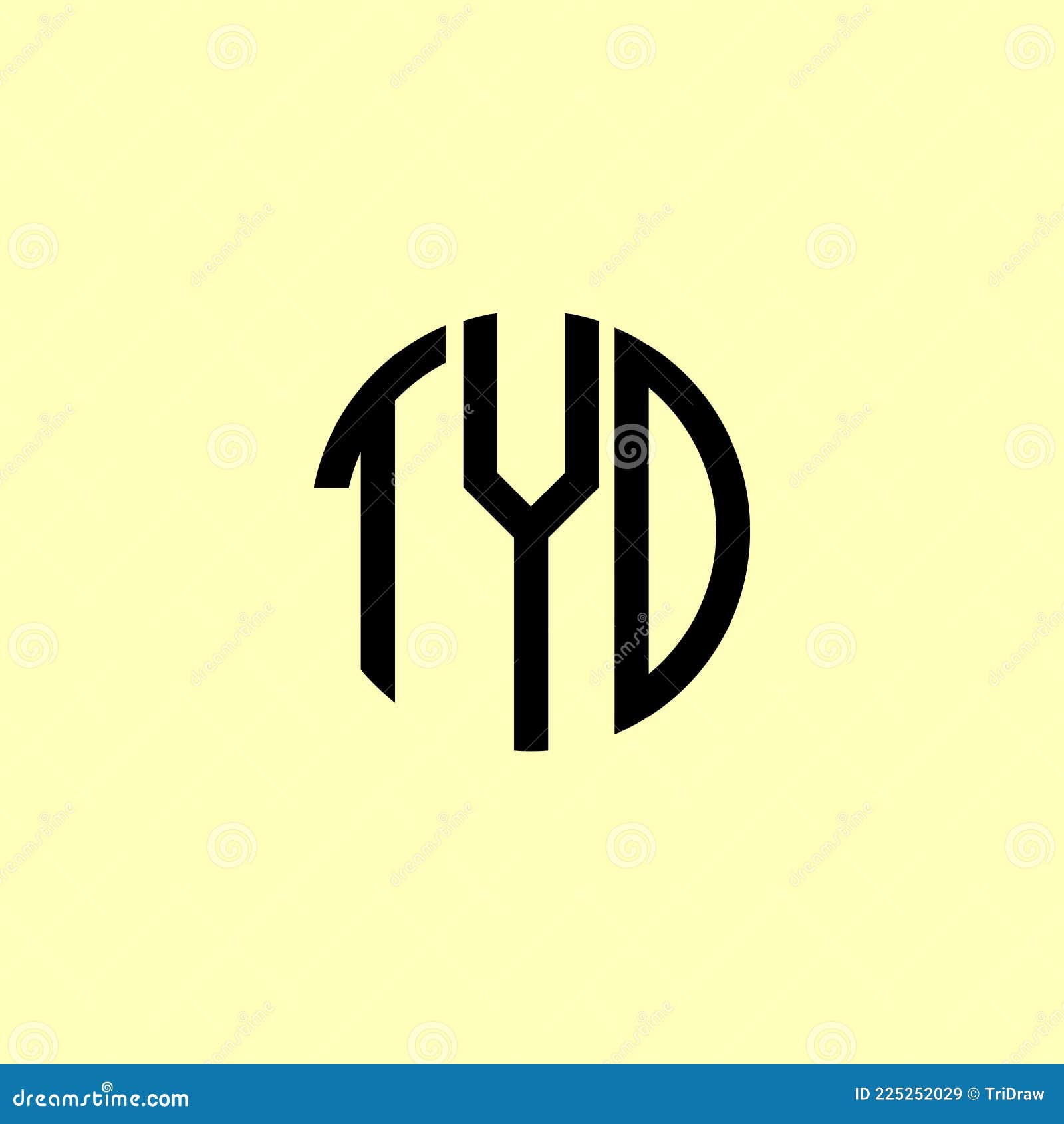 Creative Rounded Initial Letters TYD Logo Stock Vector - Illustration ...