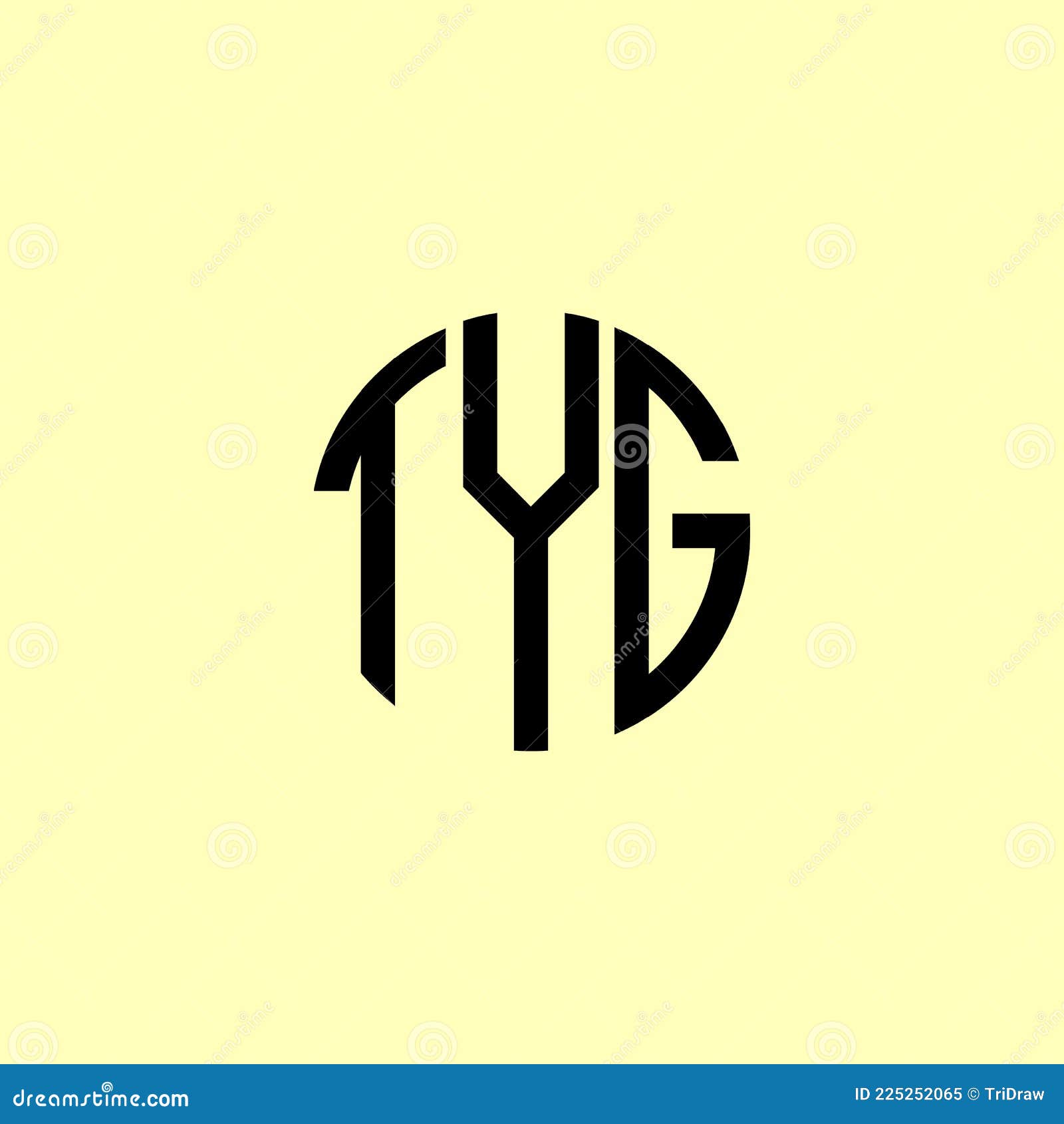 Creative Rounded Initial Letters TYG Logo Stock Vector - Illustration ...