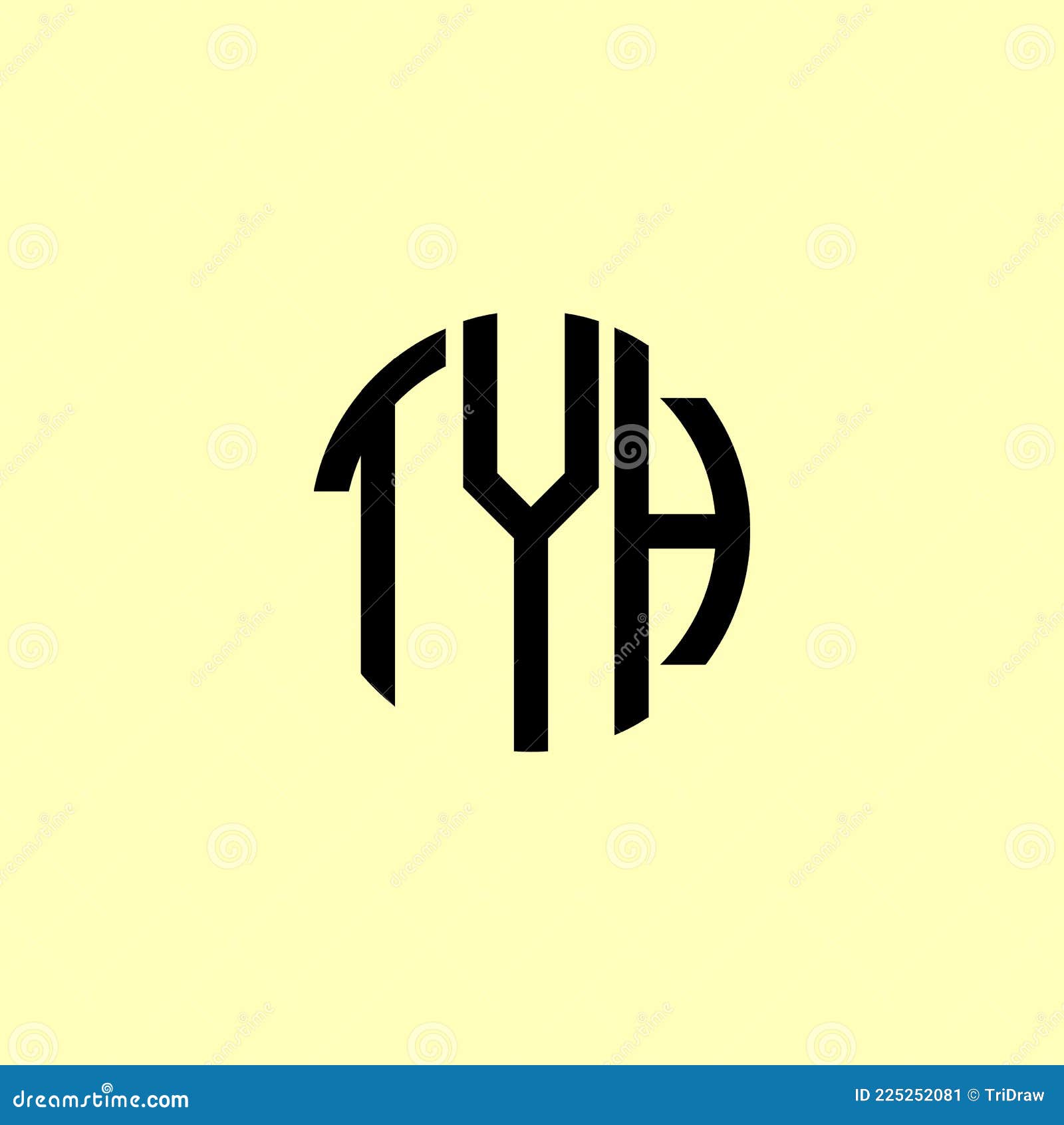 Creative Rounded Initial Letters TYH Logo Stock Vector - Illustration ...