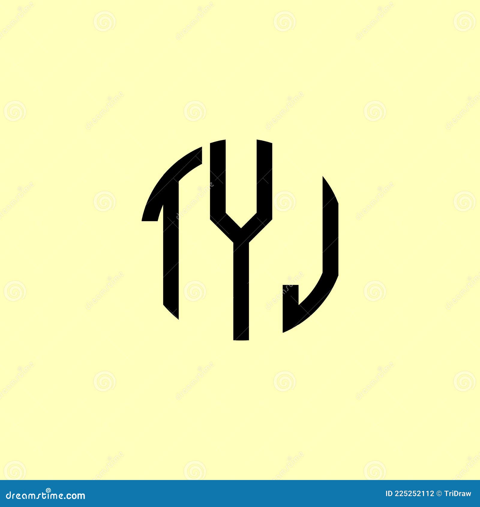 Creative Rounded Initial Letters TYJ Logo Stock Vector - Illustration ...