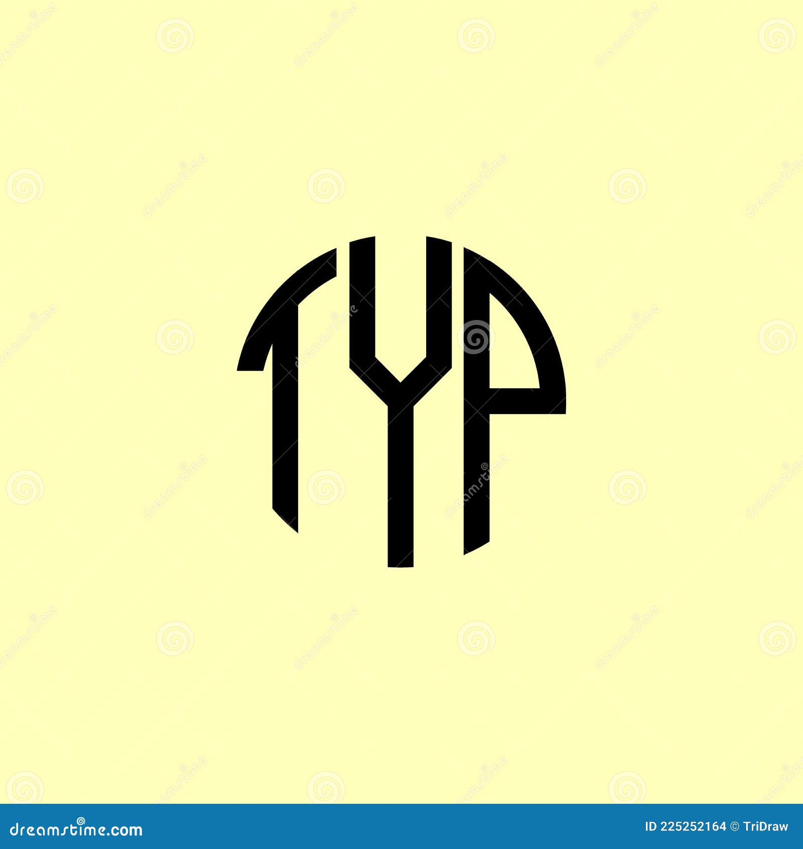 Creative Rounded Initial Letters TYP Logo Stock Vector - Illustration ...